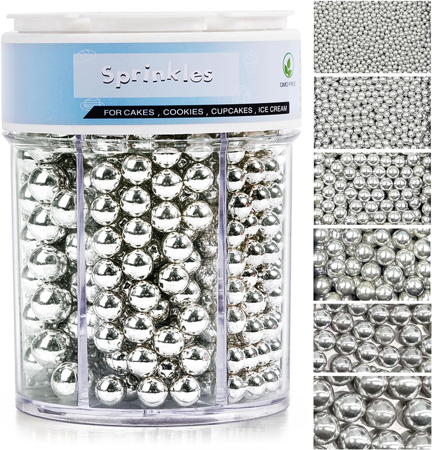 Amazon.com: HUEBEATY 6-in-1 Edible Blue and White Winter Sprinkles for ...