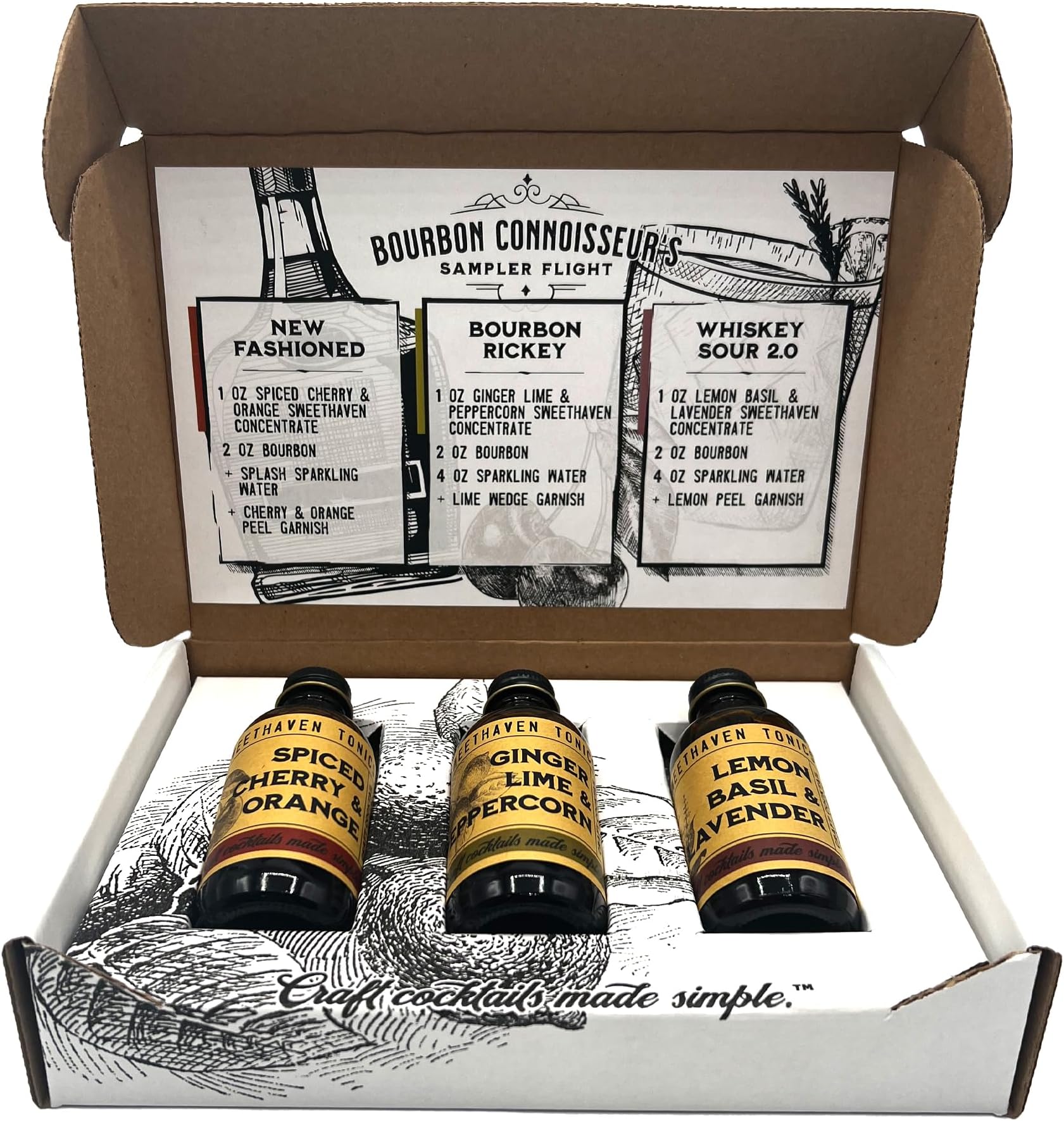Amazon.com : Sweet Haven Tonics Bourbon Connoisseur Cocktail Mixer ...