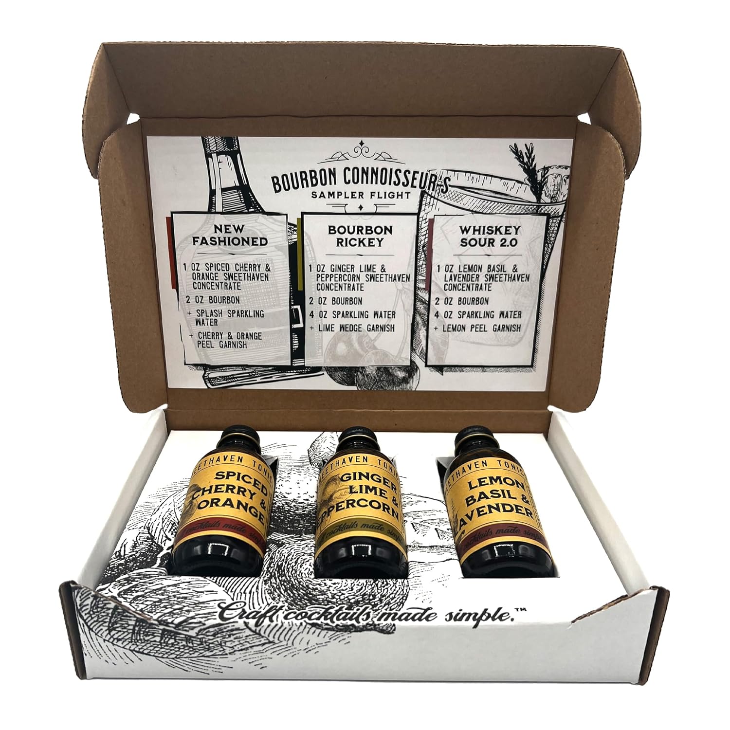 Amazon.com : Sweet Haven Tonics Bourbon Connoisseur Cocktail Mixers 3 ...