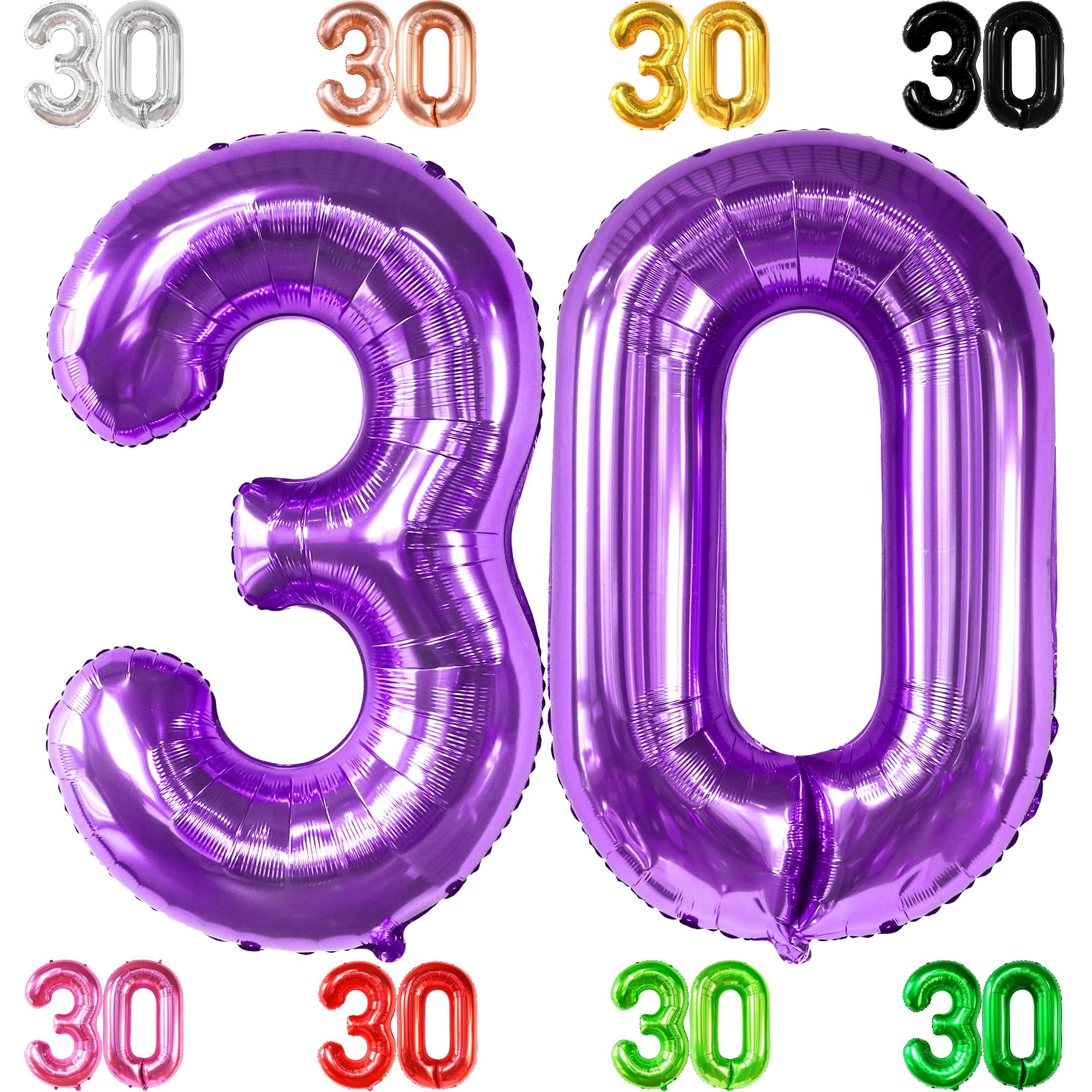 Amazon.com: KatchOn, Purple 30 Balloon Numbers - 40 Inch | Purple 30 ...