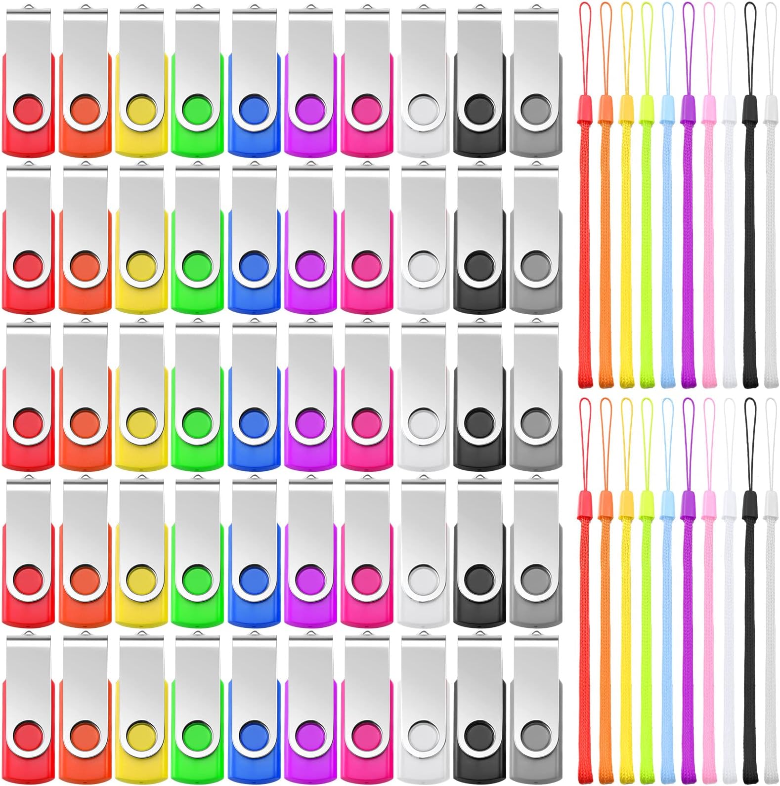 Amazon.com: Aoriher 50 Pack 2GB Flash Drives Bulk USB 2.0 Gig Stick USB ...