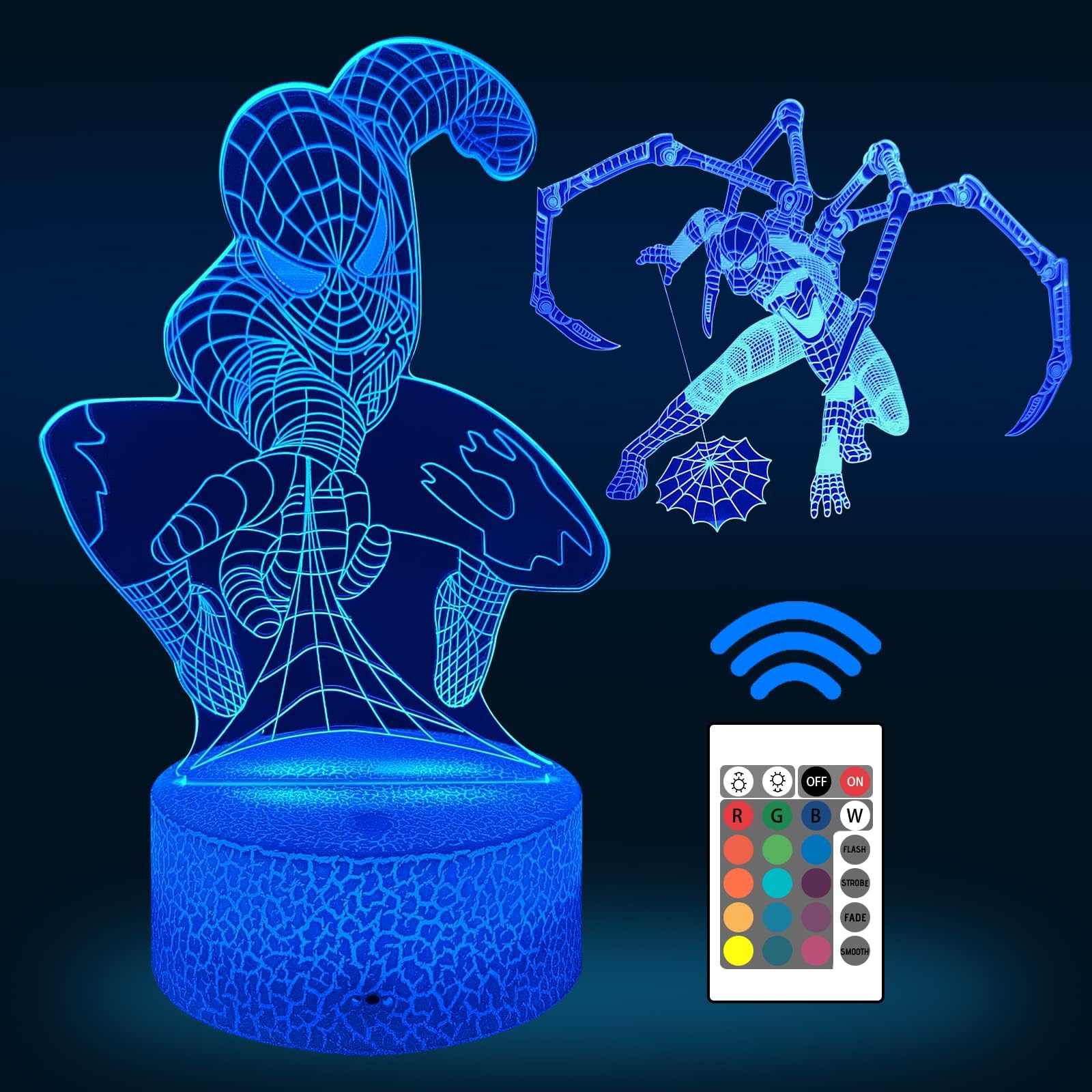 WANDAIYONG 3D Illusion LED Night Light,Visual Creative 7 Colors Gradual ...