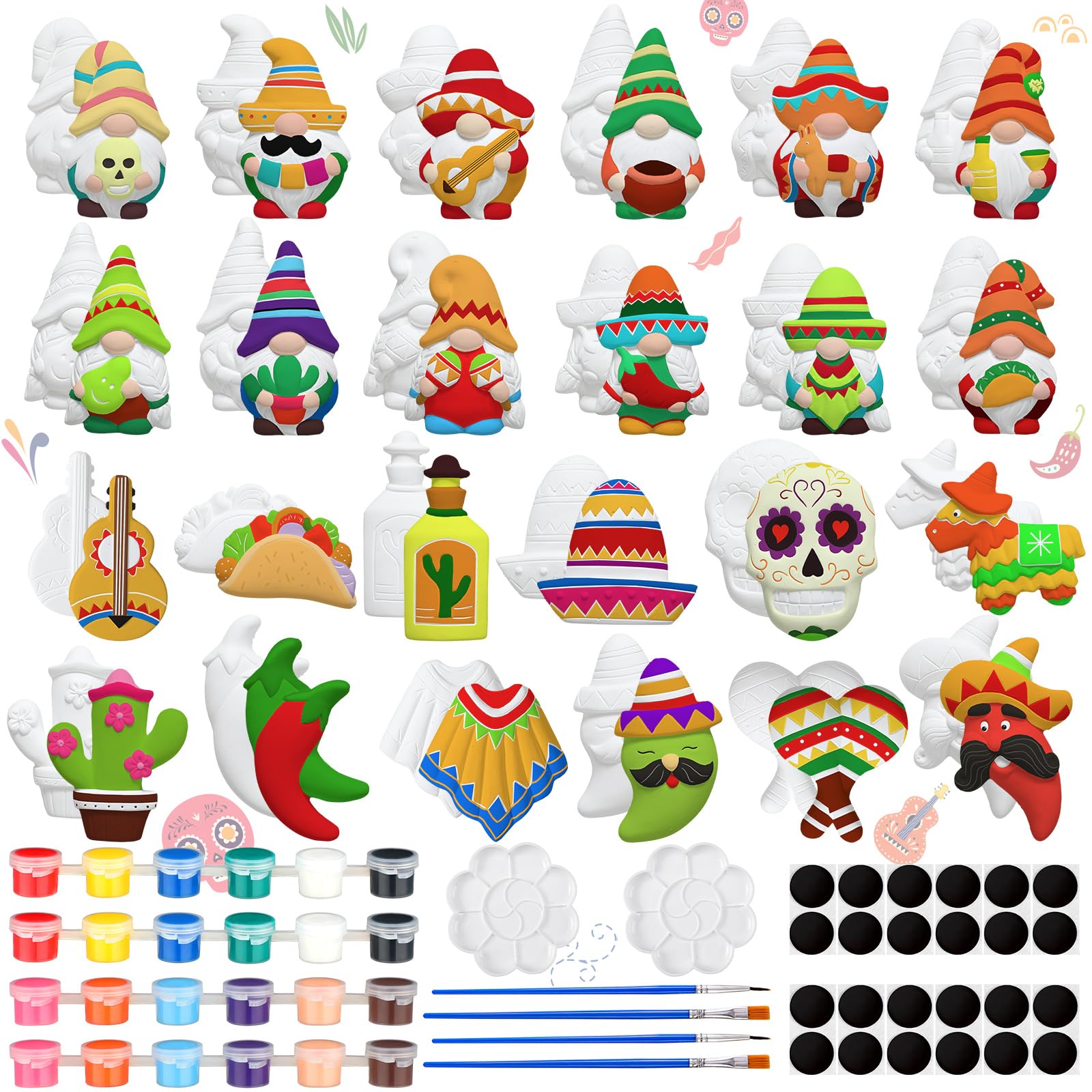 Snapklik.com : Simgoing 24 Sets Ceramic Painting Kit For Kids DIY Ready ...