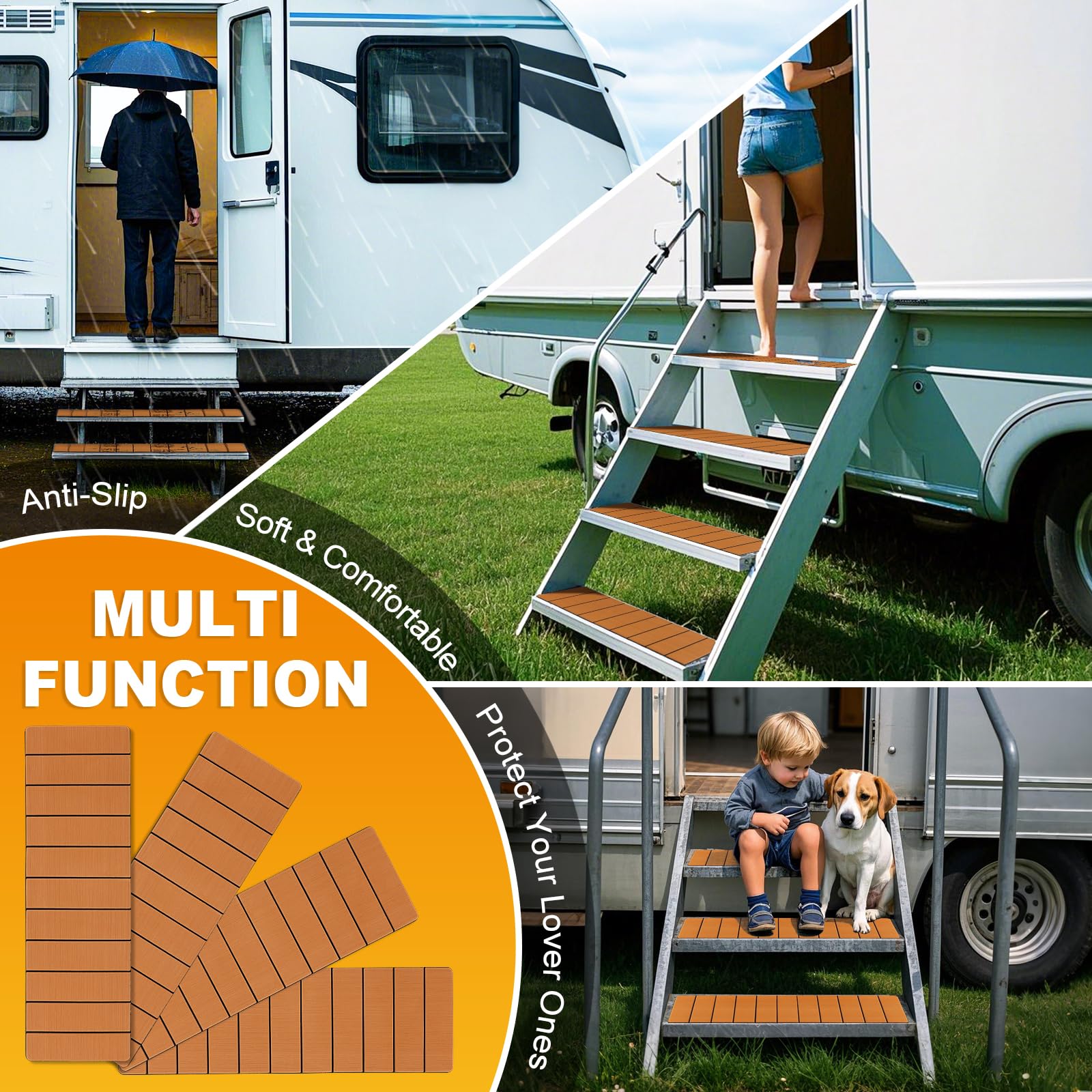 Snapklik.com : RV Step Covers 4 Pack, EVA Foam RV Stair Covers 24 X 7.5 ...