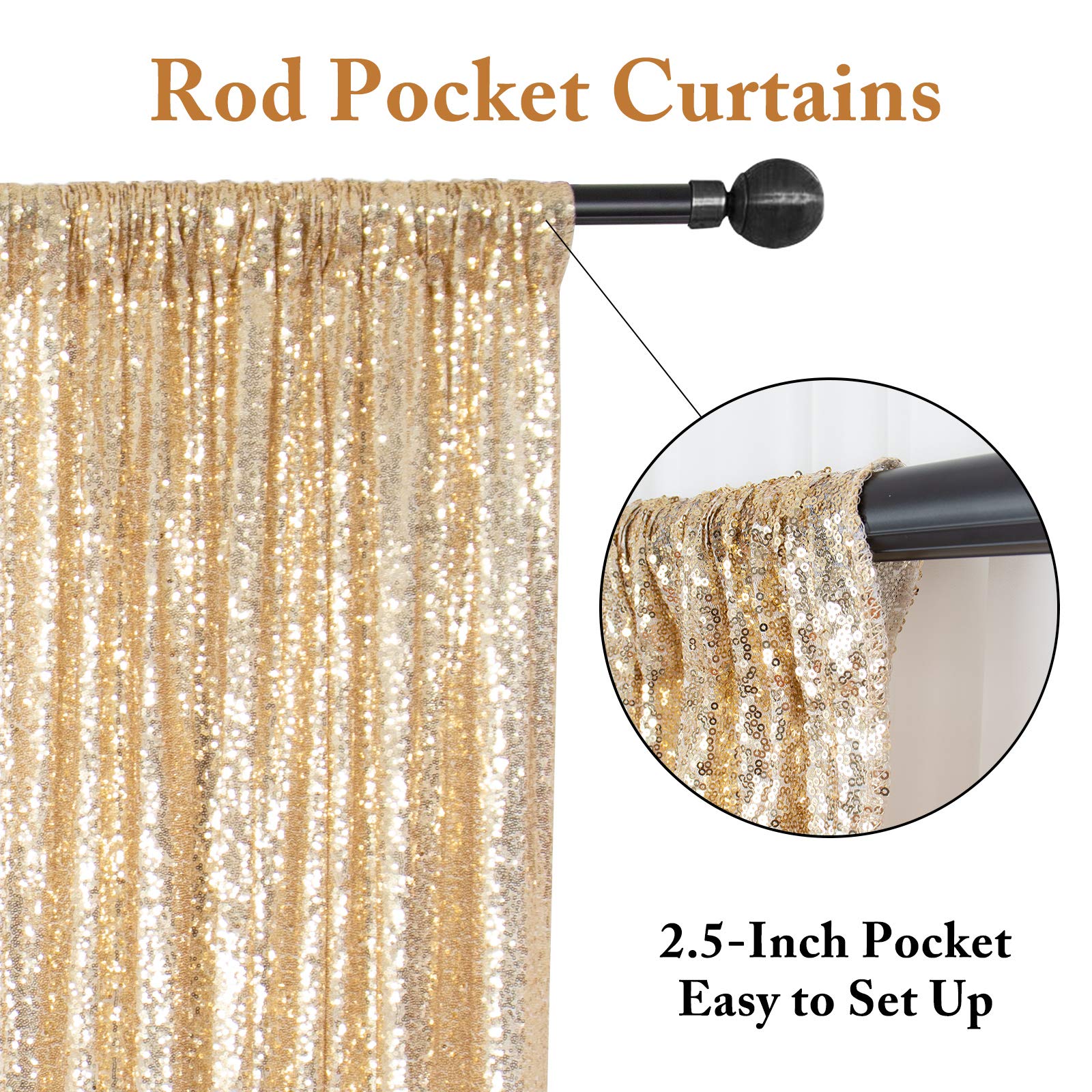 ShiDianYi 8ft X 8ft,Light Gold Sequin Backdrops, Light Gold Sequin ...