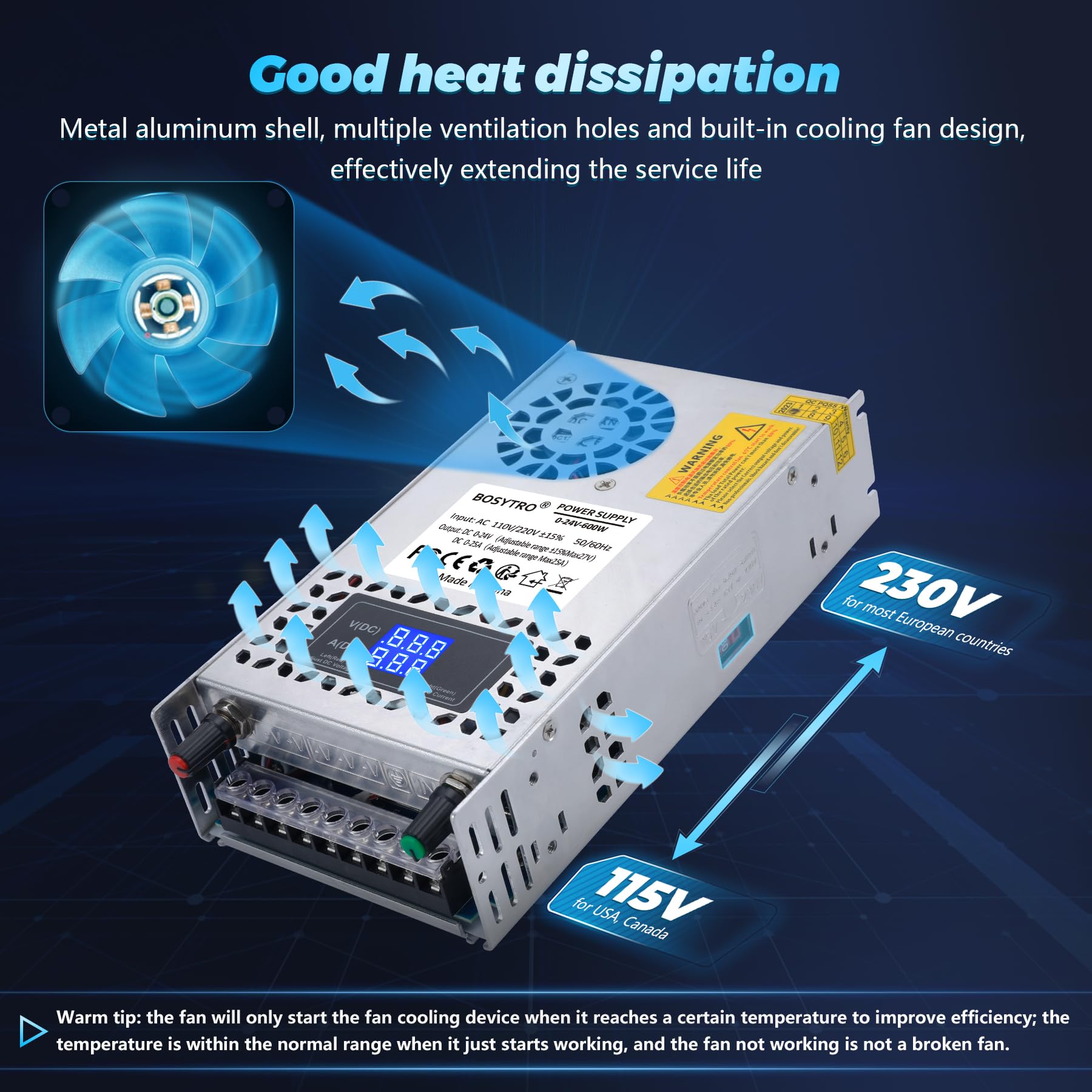 Snapklik.com : BOSYTRO 24V Adjustable Dc Power Supply 600W,Switching ...