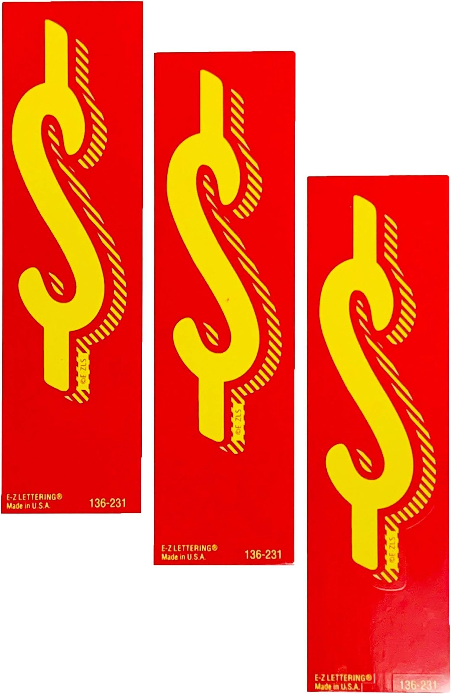 Amazon.com - EZ Line Vinyl Decals for Cars Red and Yellow Large Number ...