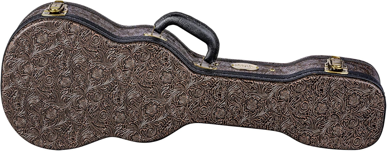 Amazon.com: Luna Guitars Hard Shell Tooled Leather Baritone Ukulele ...