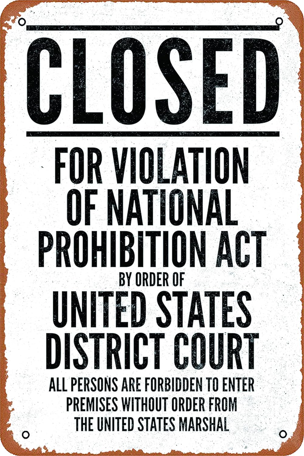 Amazon.com: NPA National Prohibition Act Closed For Violation National ...