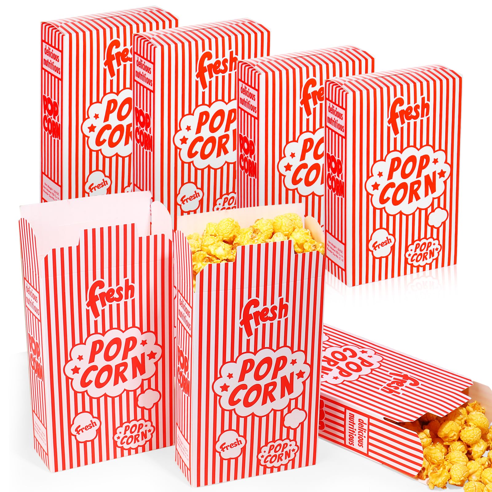 Amazon.com: Dualshine 100 Pack Popcorn Boxes,1.25 oz Paper Popcorn ...