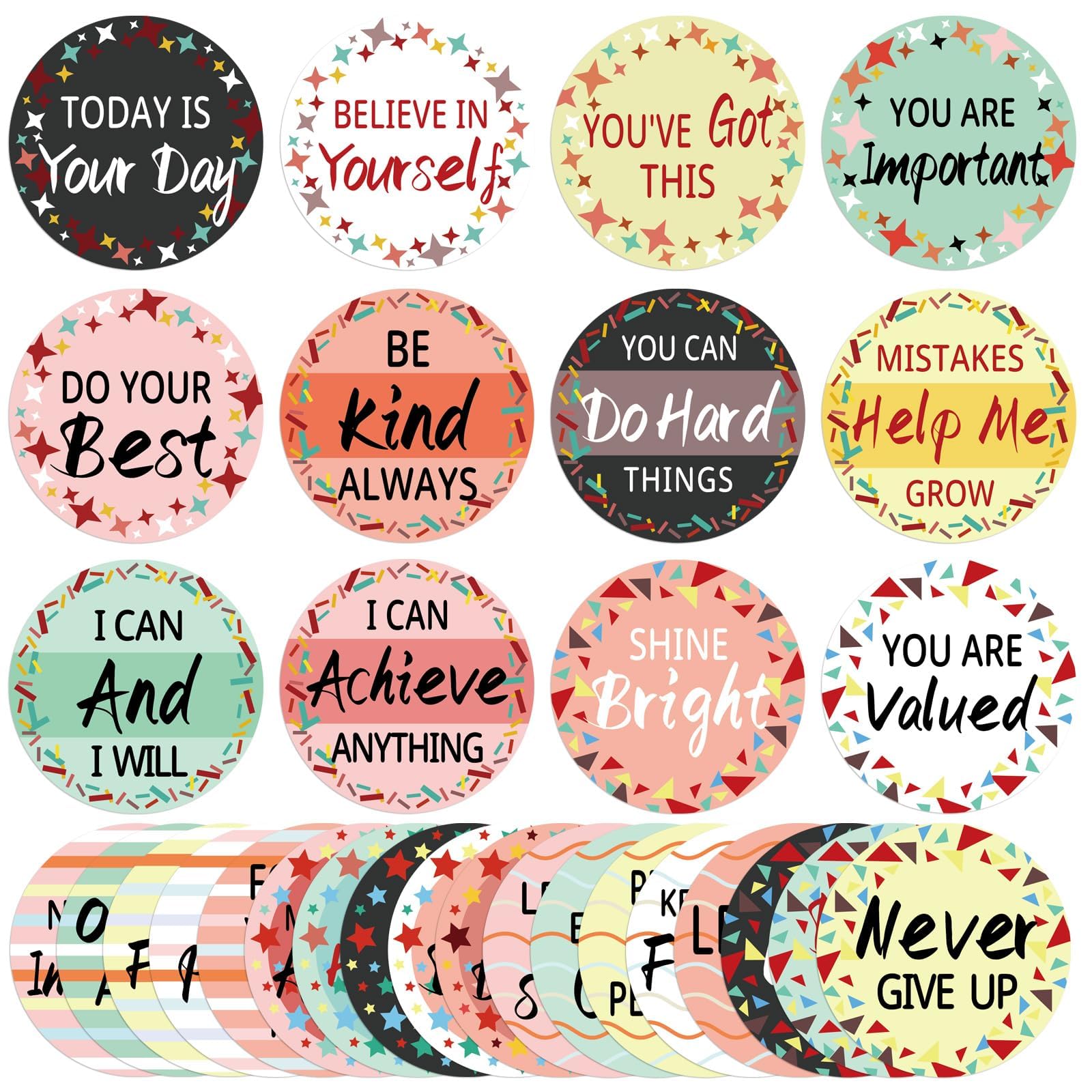 Buy 30-Styles Positive Sayings Accents Confetti Motivational Classroom ...