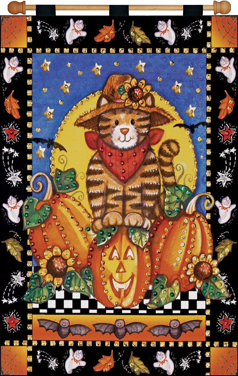 Amazon.com: Design Works Crafts Fall Cat Sequin Banner Kit, by The Yard