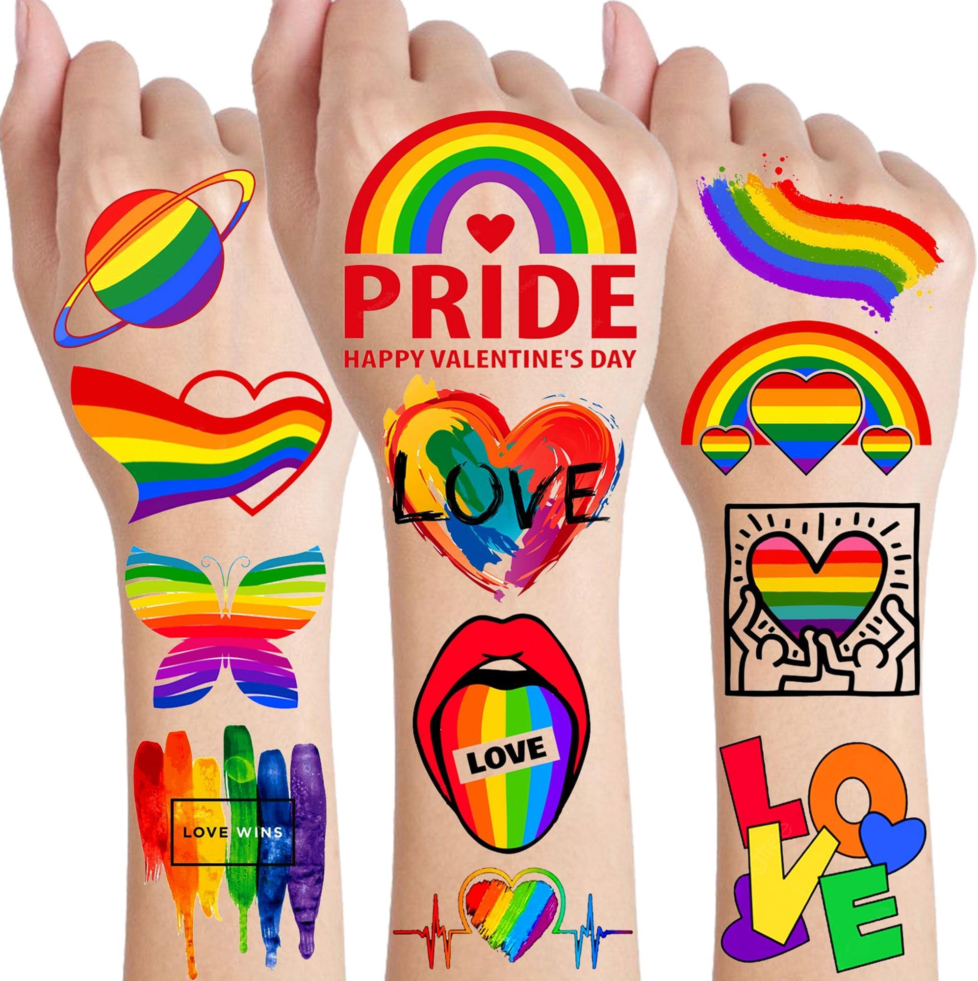 Amazon.com : 60 PCS Gay Pride Tattoos for Women Adults, LGBT Pride Face ...