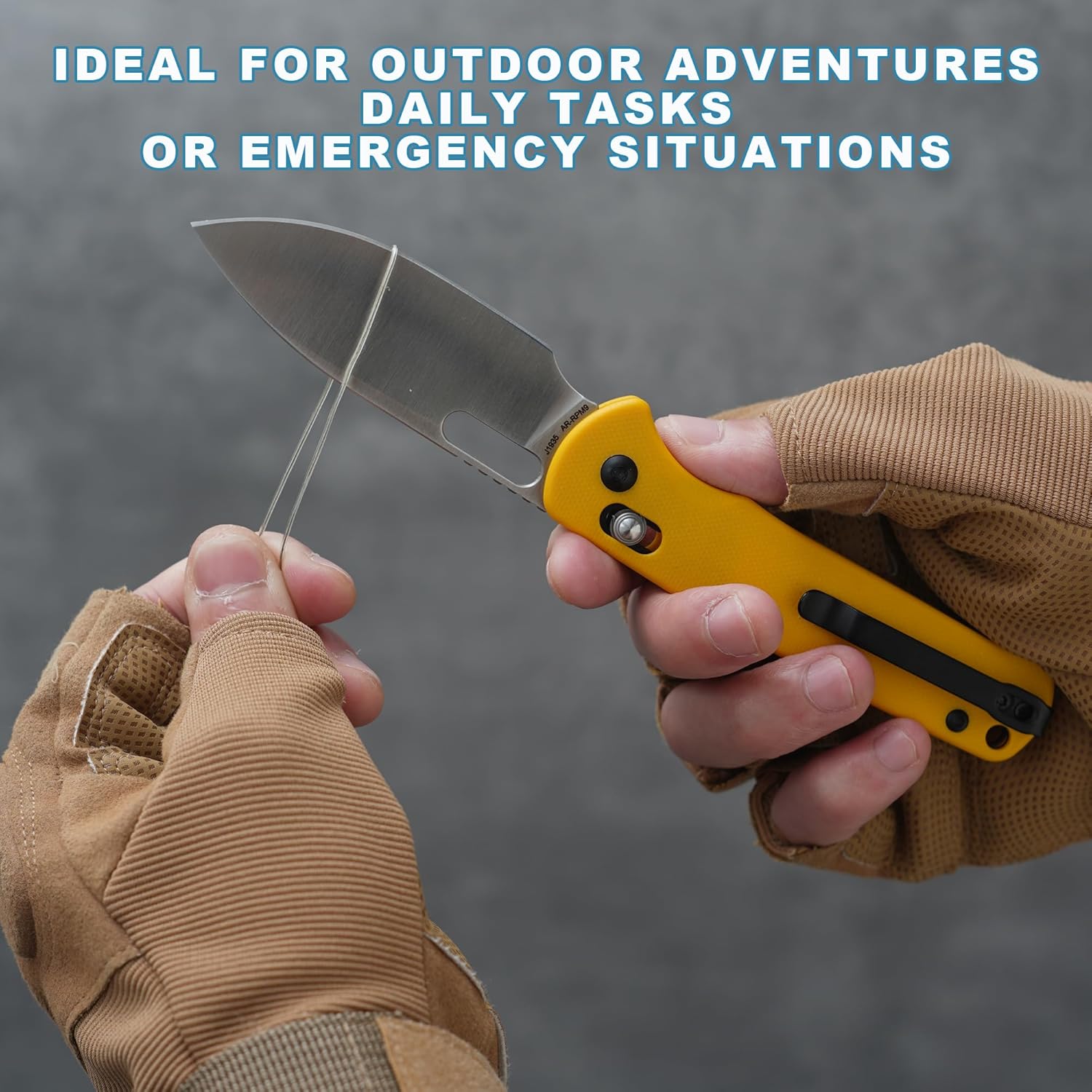 CJRB Hectare – Cuchillo de bolsillo plegable, hoja de acero en polvo AR-RPM9 de 3.15 pulgadas ...