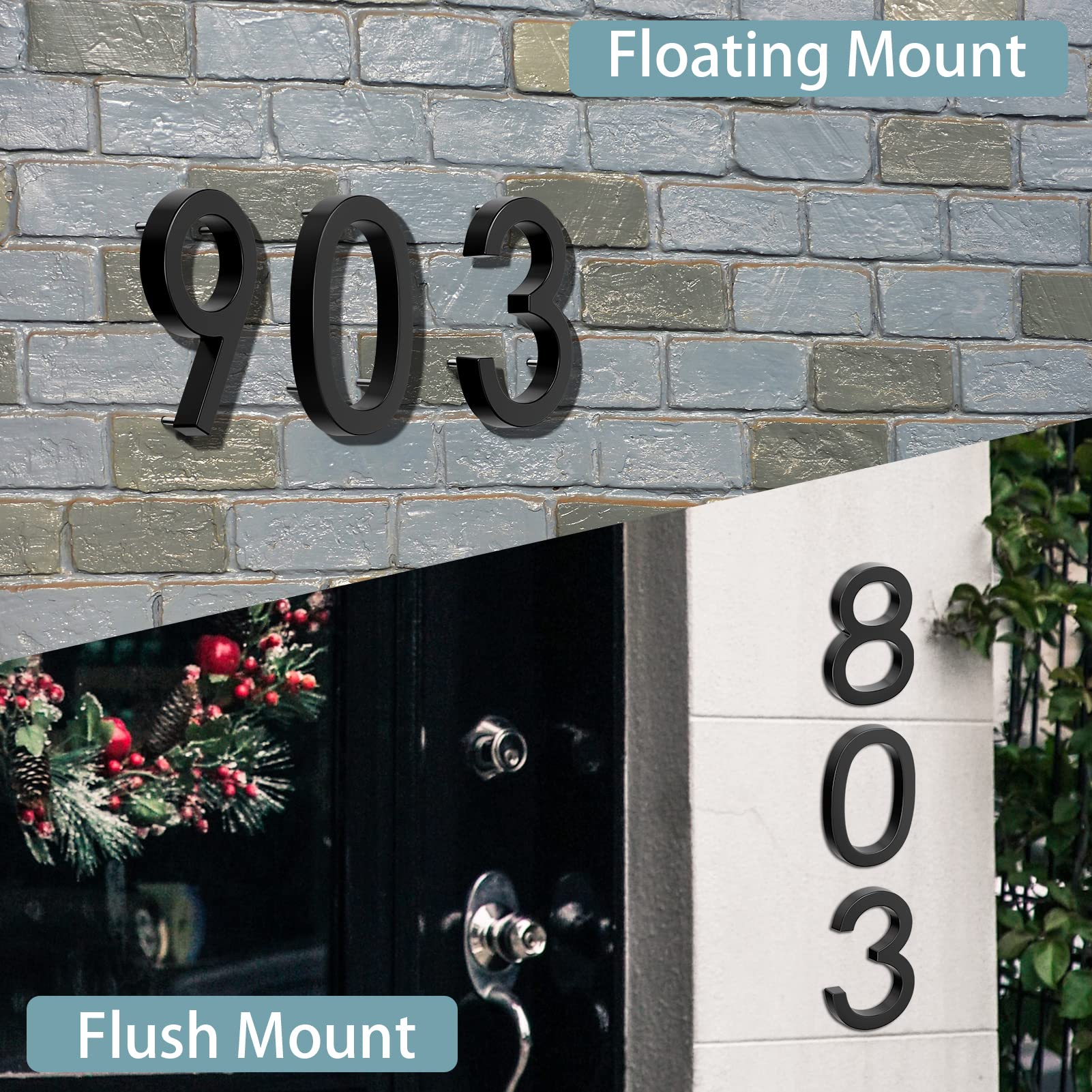 Snapklik.com : 6 Floating Stainless Steel Address House Number, Modern ...