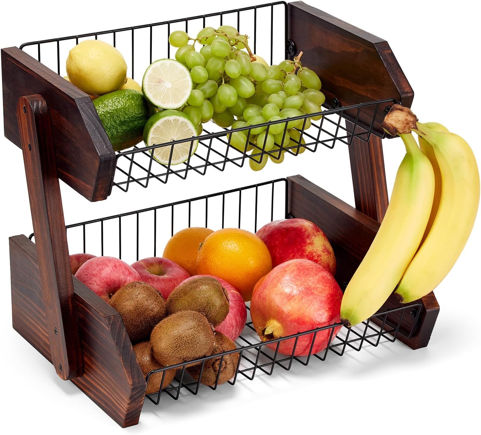 Amazon.com: NAGAWOOD Fruit Basket, Fruit Bowl, 2 Tier Fruit Basket for ...