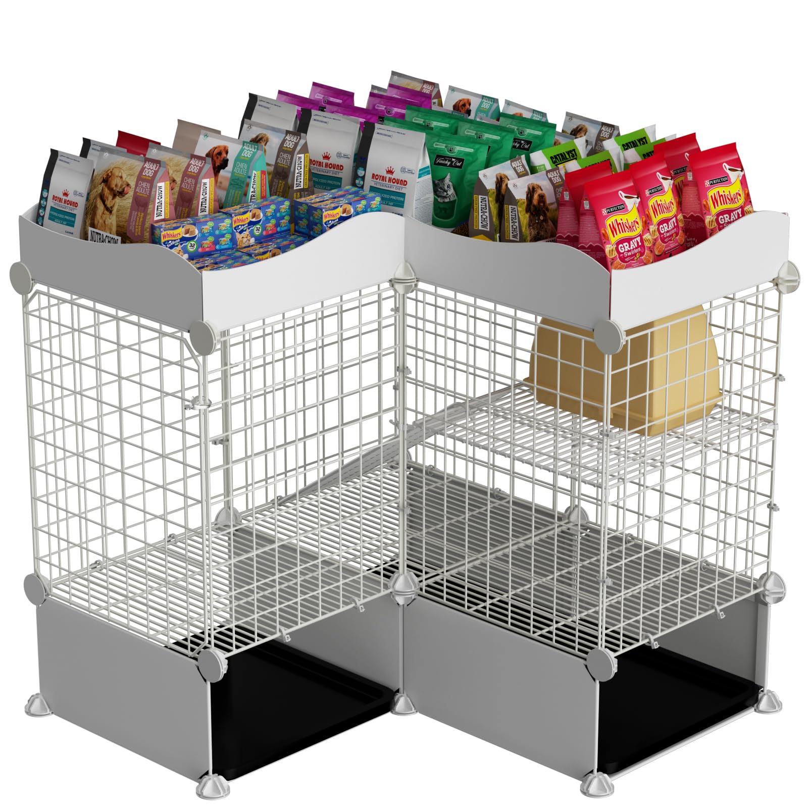 Corner Rabbit Cage 2 Tier Small Animal Cages: Indoor C&C Cat Cage Bunny ...