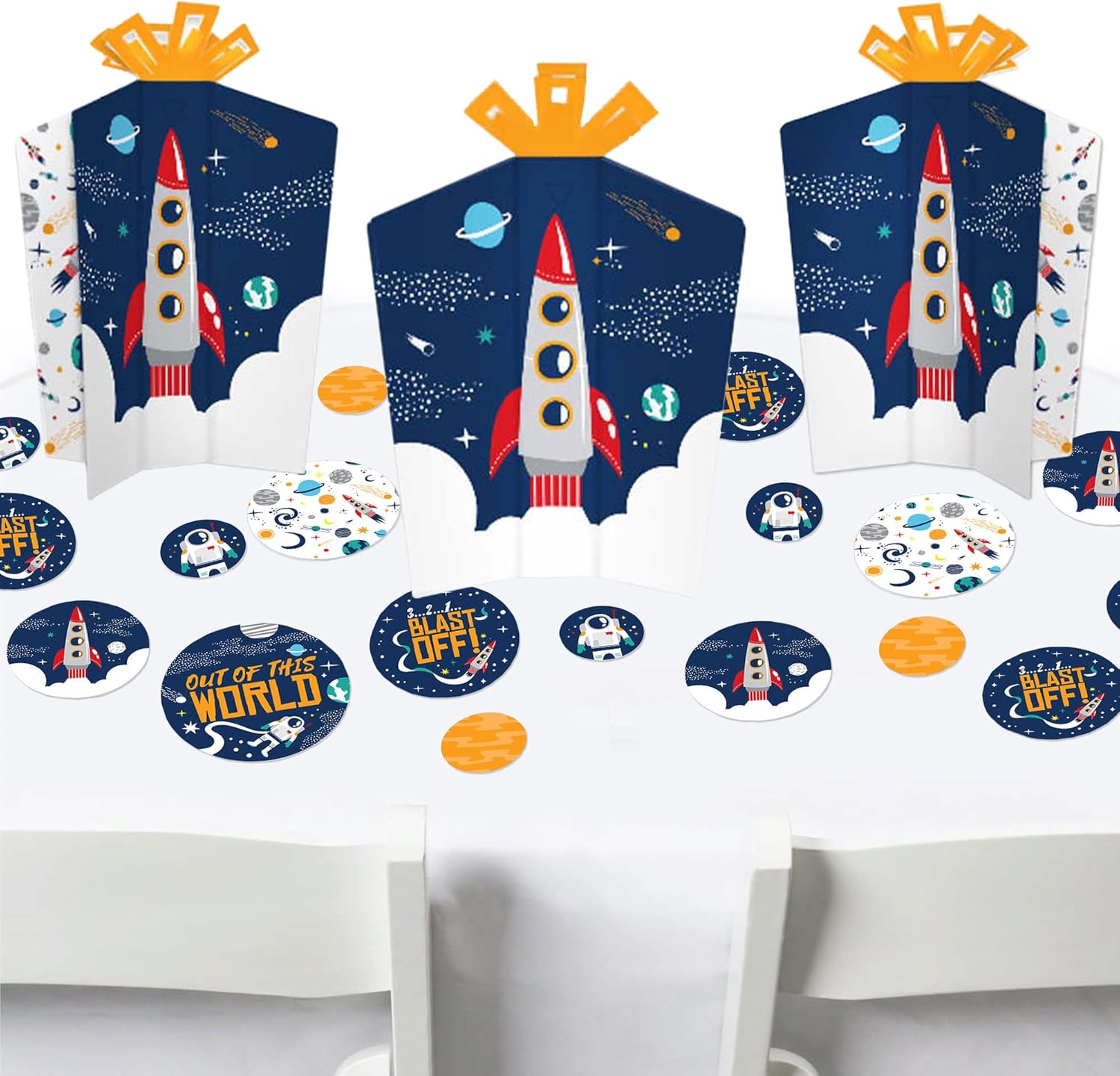 Amazon.com: Big Dot of Happiness Blast Off to Outer Space - Rocket Ship ...