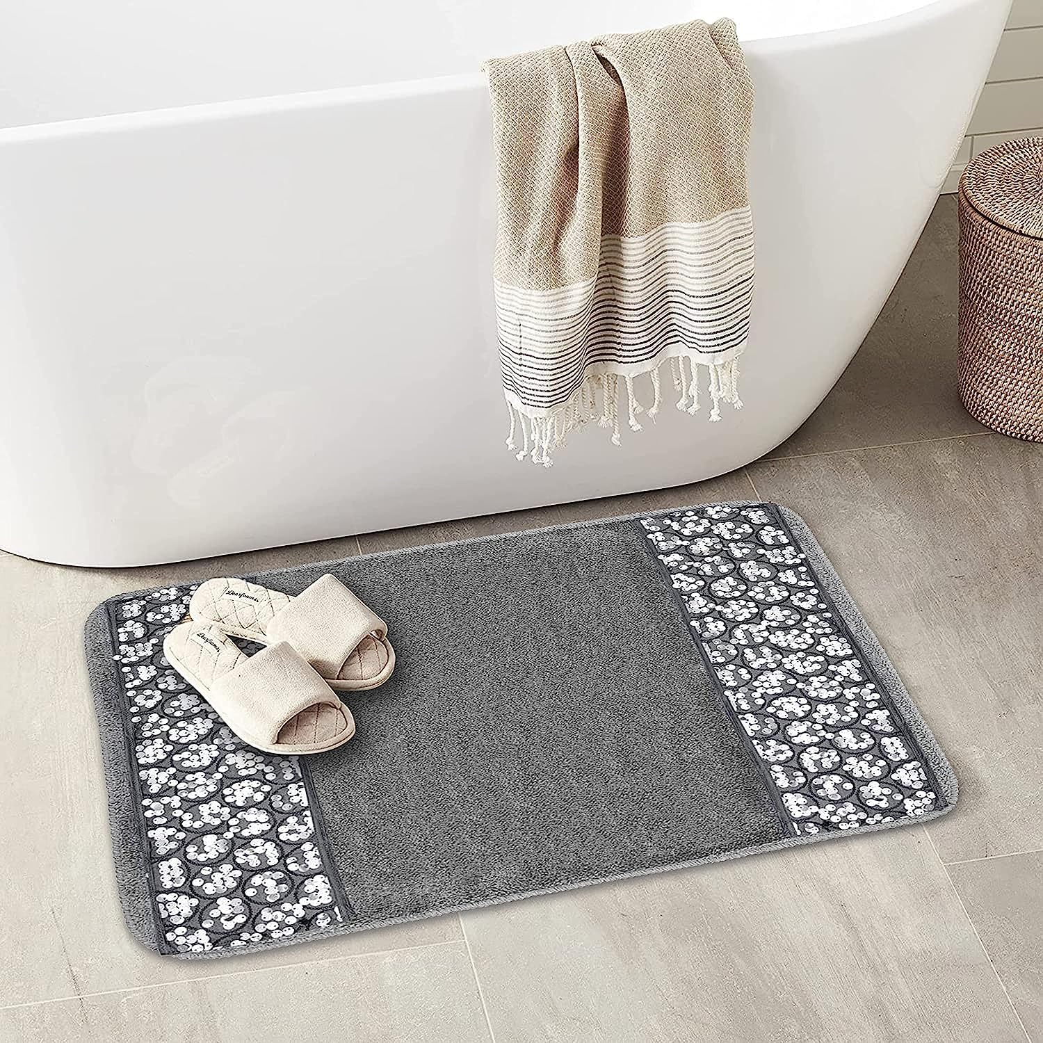 Amazon.com: Zahari Home Sinatra Bathroom Rug Classic Bath Rug Stylish ...