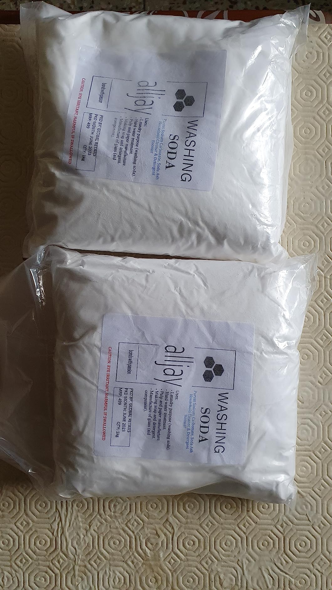 alljay washing/laundry soda powder (250GM-4KG) generic pack (2KG ...