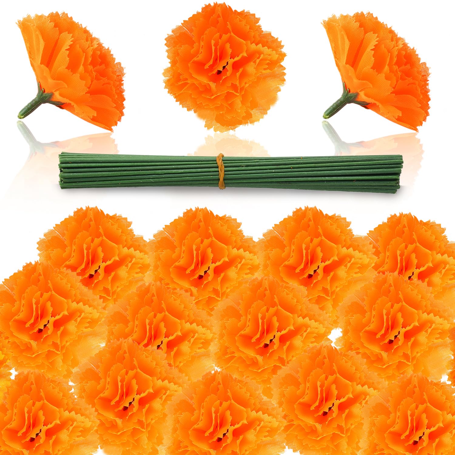 Amazon.com: DIYASY Marigold Flowers Bulk, 50 Pcs Artificial Silk ...