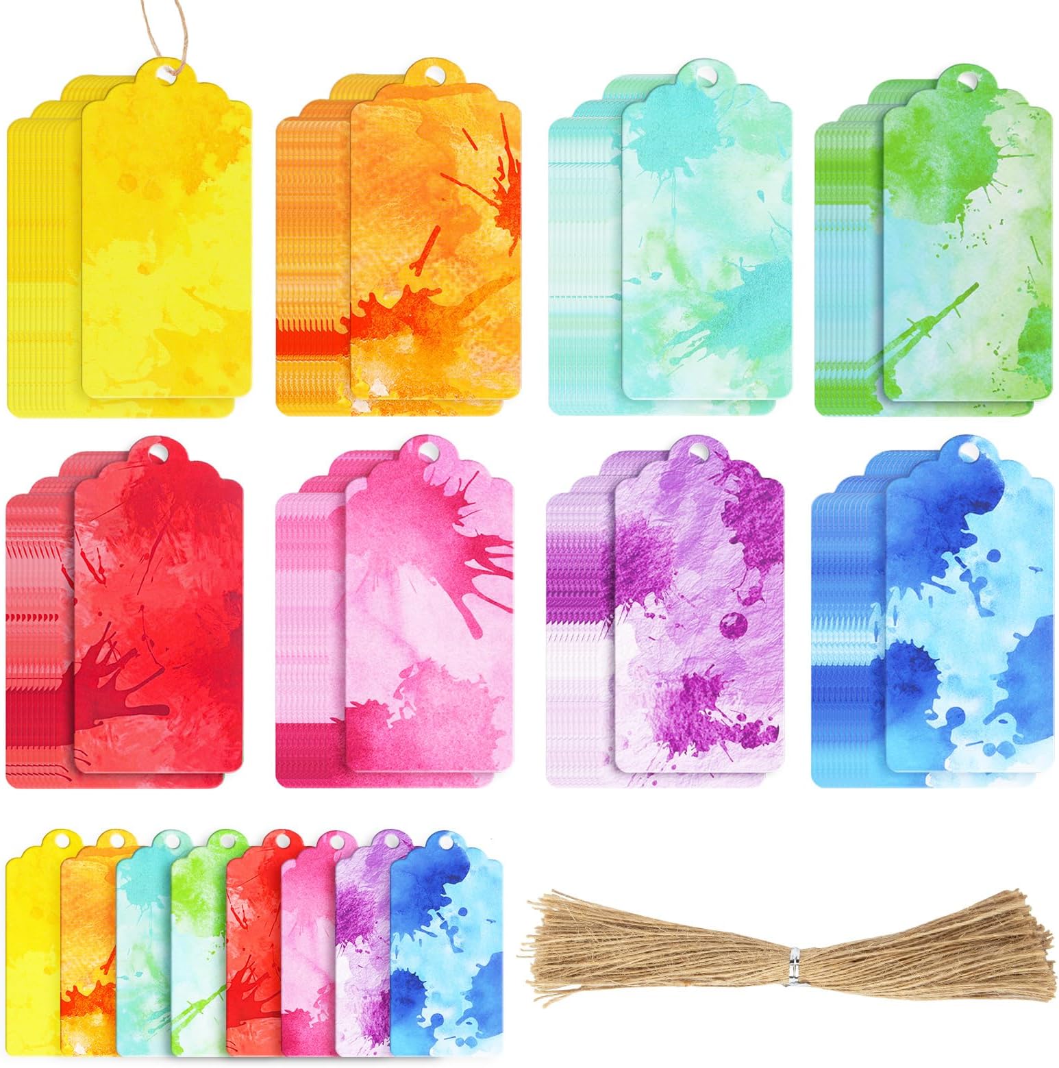 Amazon.com : Koogel 208PCS Gift Tags with Strings, Unique Color Hanging ...