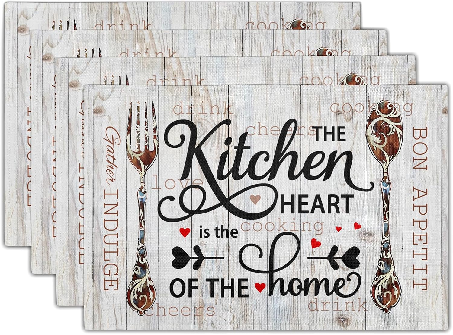 Amazon.com: Giwawa The Kitchen is The Heart of The Home Placemats Set ...