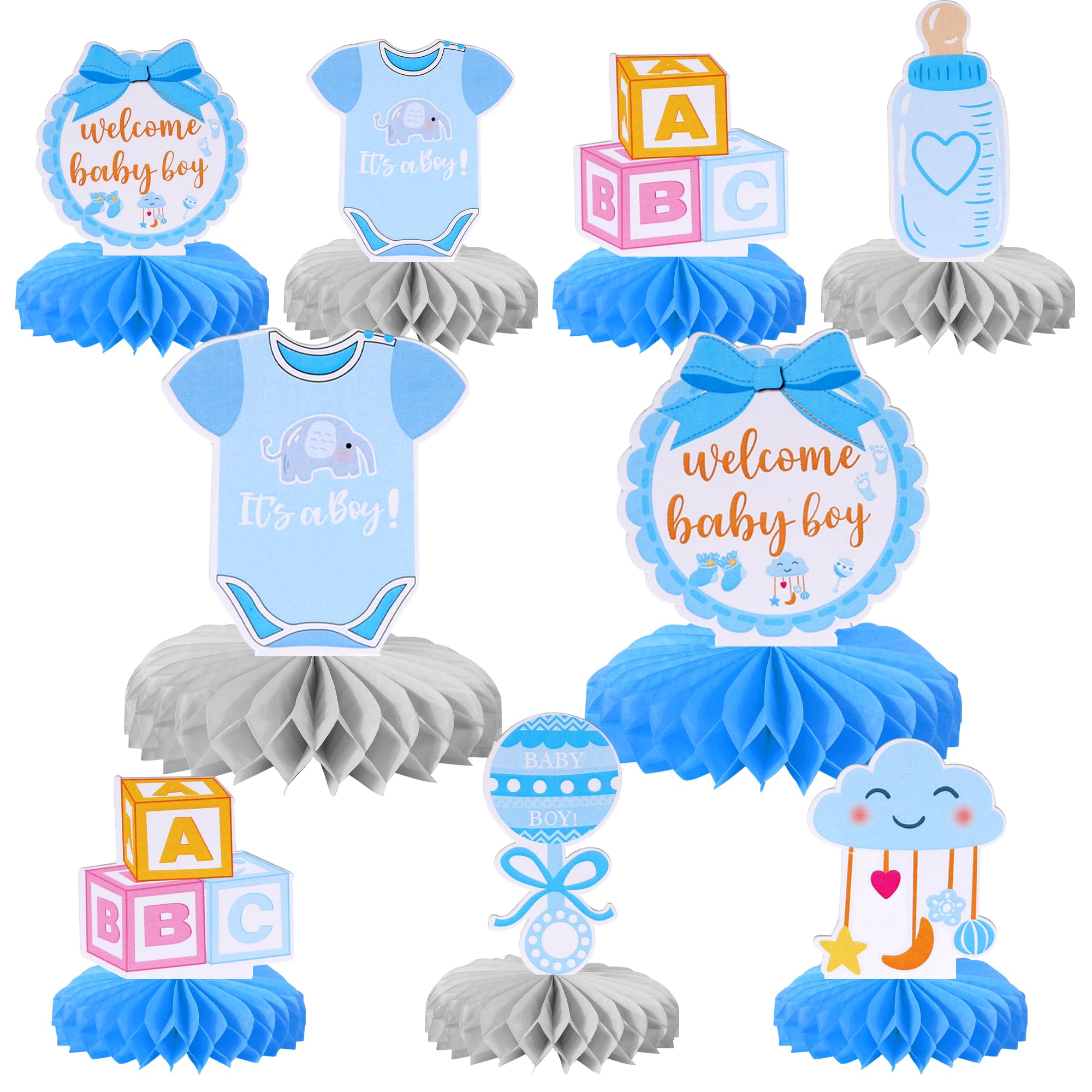 Amazon.com: 6 PCS Baby Shower Decorations Honeycomb Table Centerpieces ...