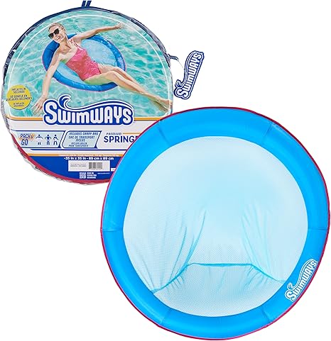 SwimWays Spring Float Premium Papasan Pool Lounger, Inflatable Pool ...