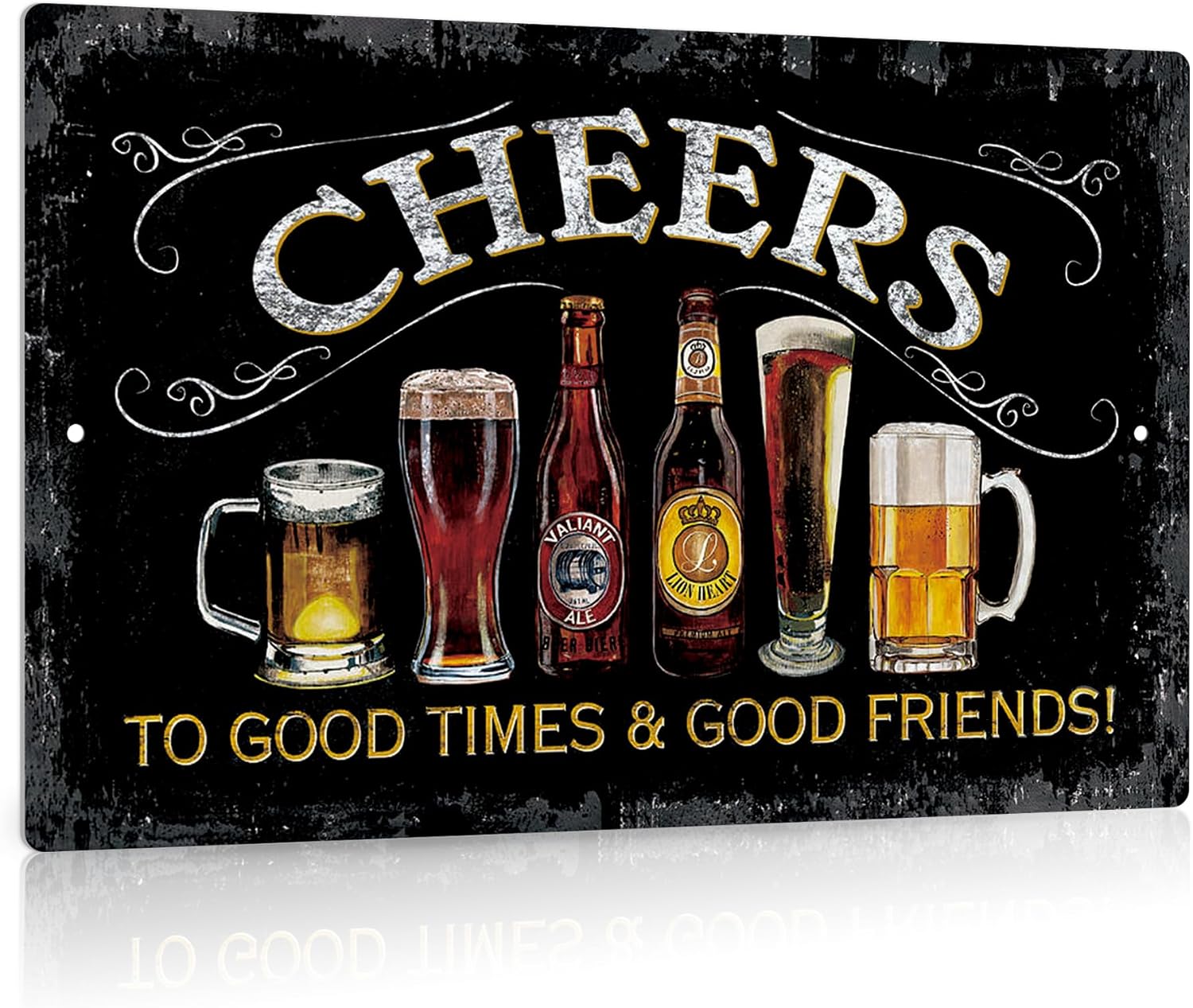 Amazon.com: Putuo Decor Cheers Metal Tin Sign, Bar Signs For Home Bar ...