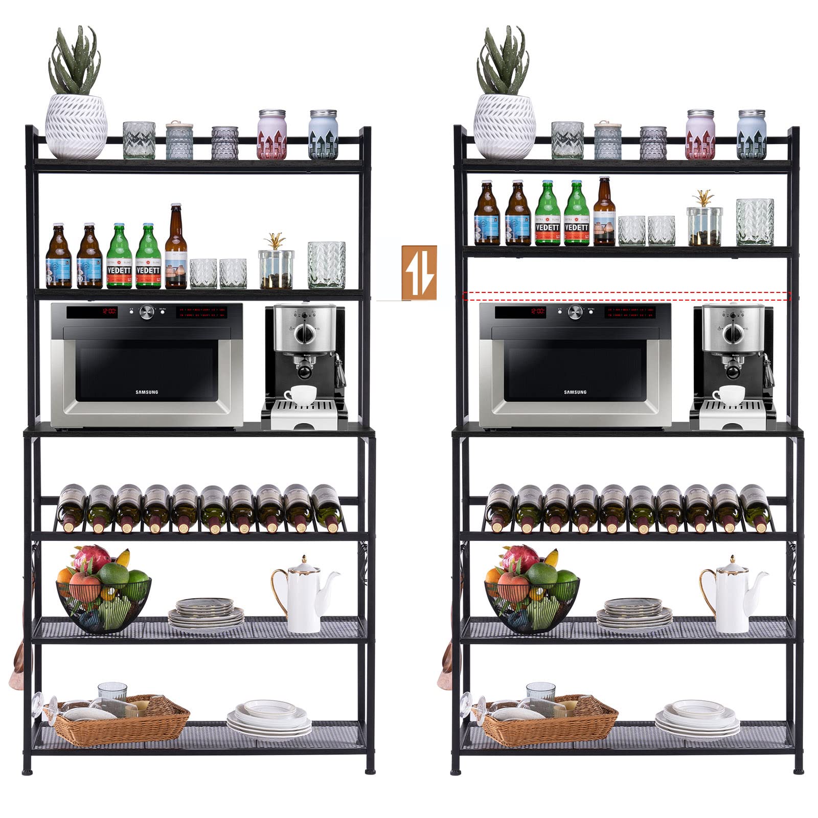 Buy IdealismLiving Kitchen Baker's Rack with Wine Rack Height ...