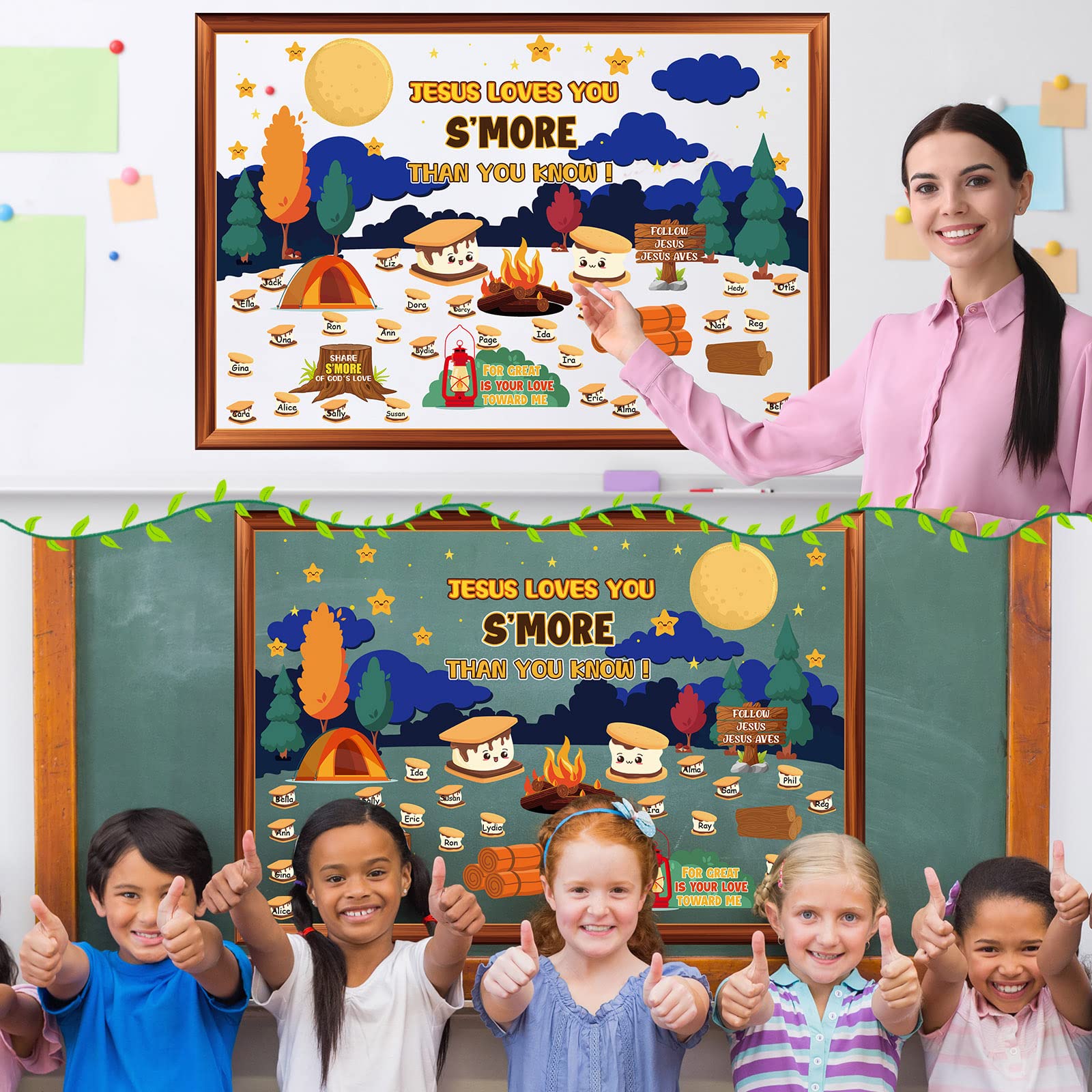 Snapklik.com : Jesus Loves You Smore Bulletin Board Set Christian ...