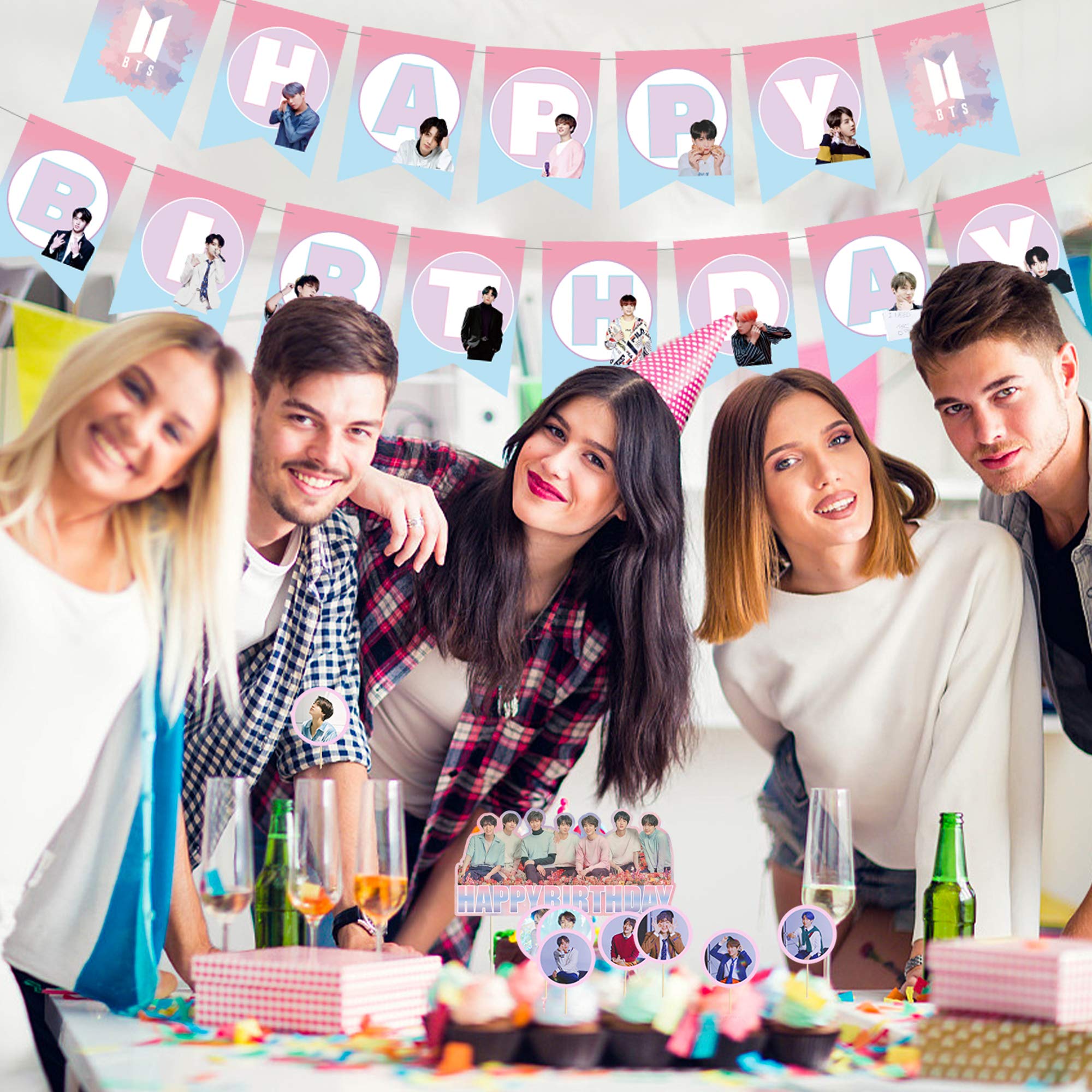 Buy BTS Birthday Party Supplies, 61 Pcs Birthday Decorations Include ...