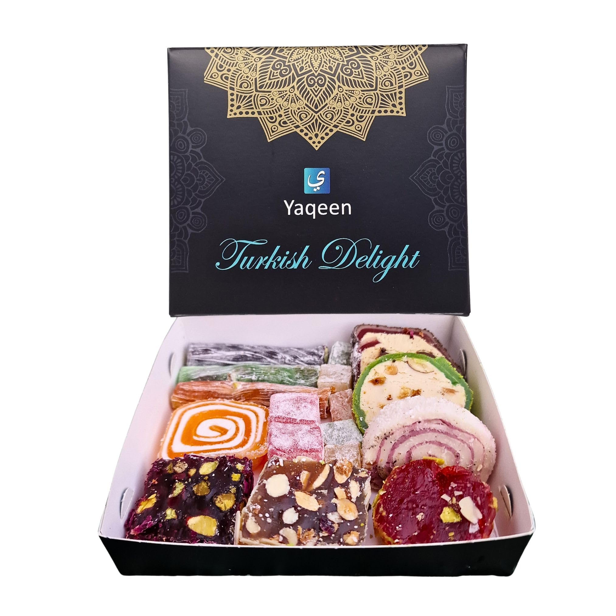 Buy Turkish Delight Lokum Mix Gift Box 15 different flavours Deluxe ...
