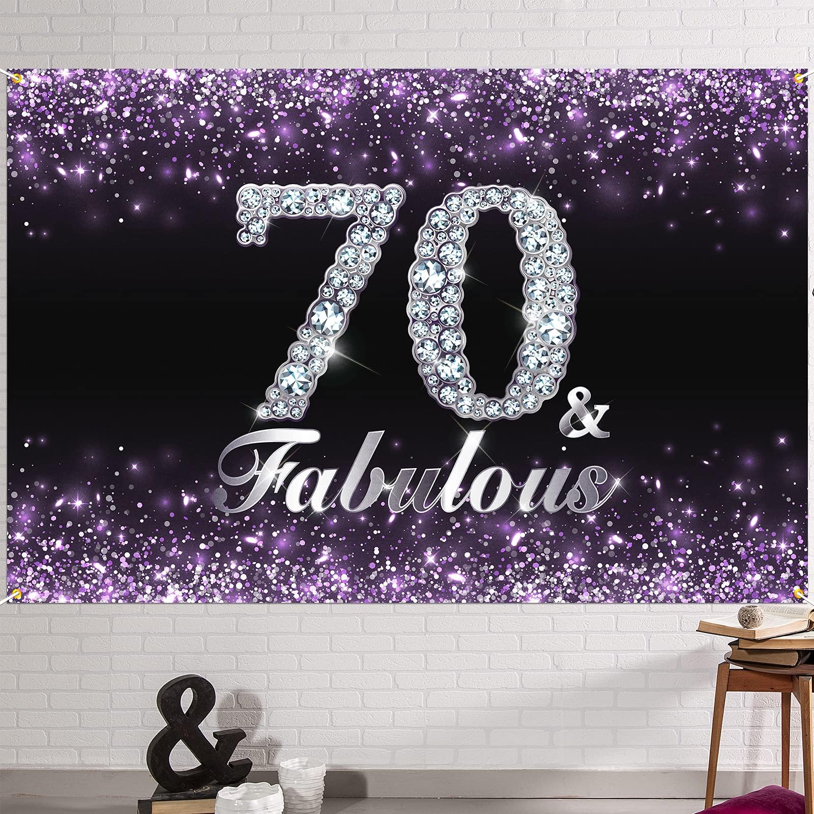 Amazon.com: HAMIGAR 6x4ft Happy 70th Birthday Banner Backdrop - 70 ...