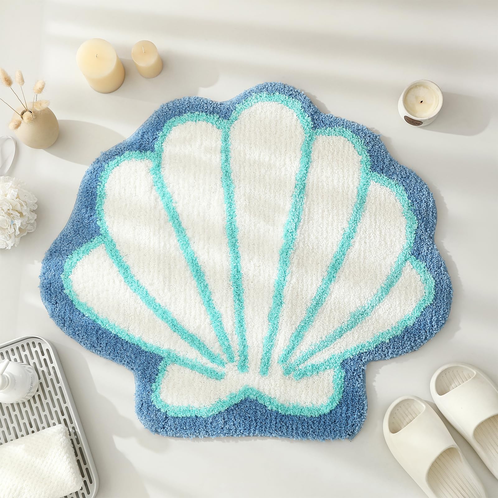 Shell Shaped Bathroom Rug Sets Amazon.com: XYRuiHang Cute Shell Shaped