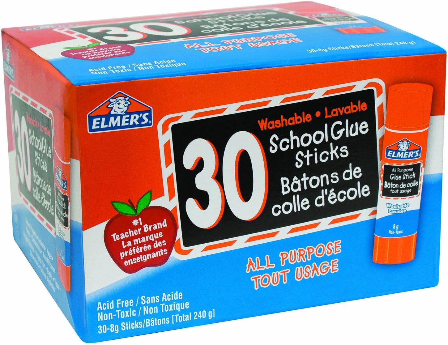 Elmer de lavable école bâton de colle Disappearing Violet (.21 Once) 30 ...