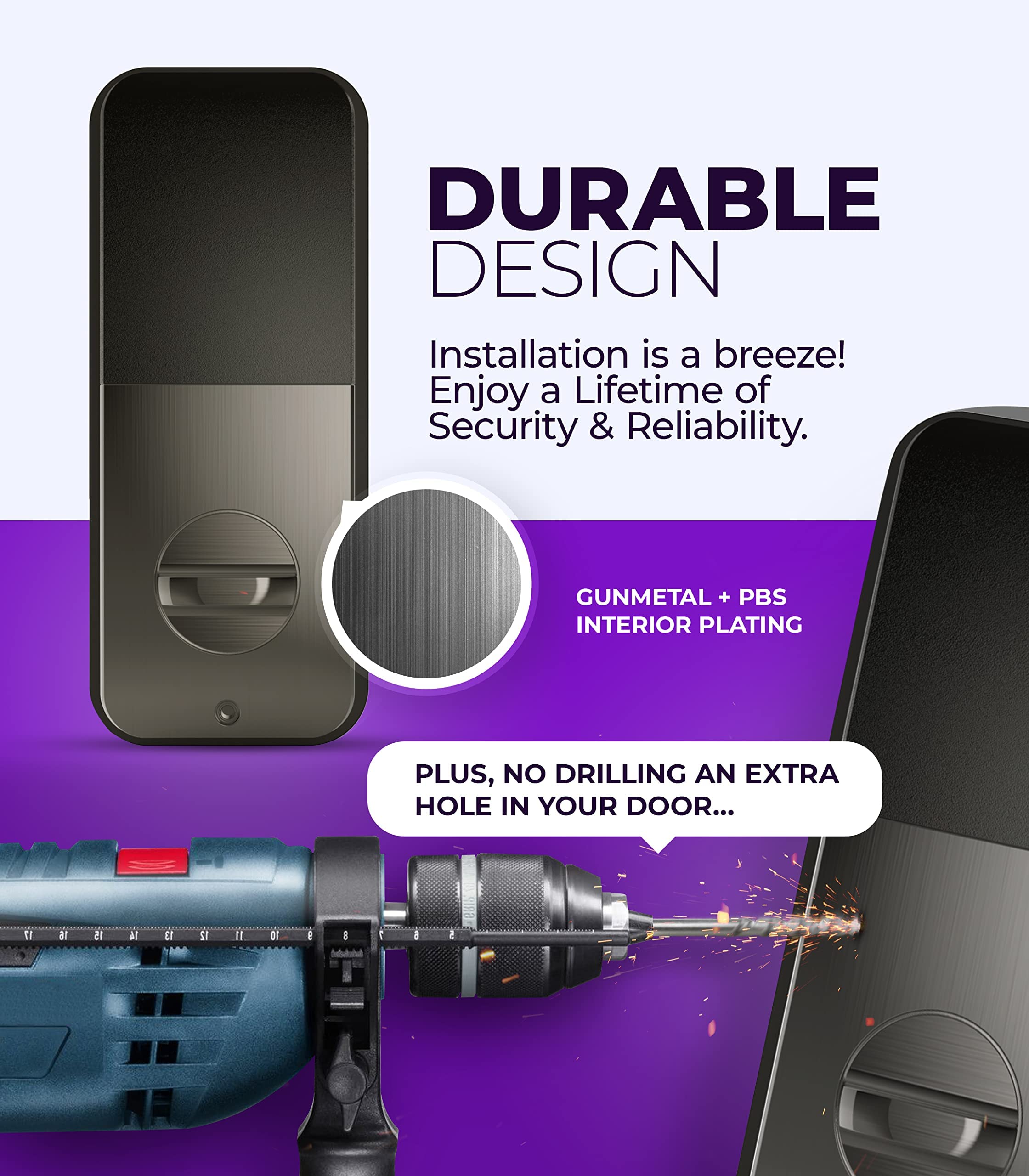 ROOK™ 5-in-1 Smart Lock - Use Fingerprint, Passcode, A...B09DGVGJZJ ...