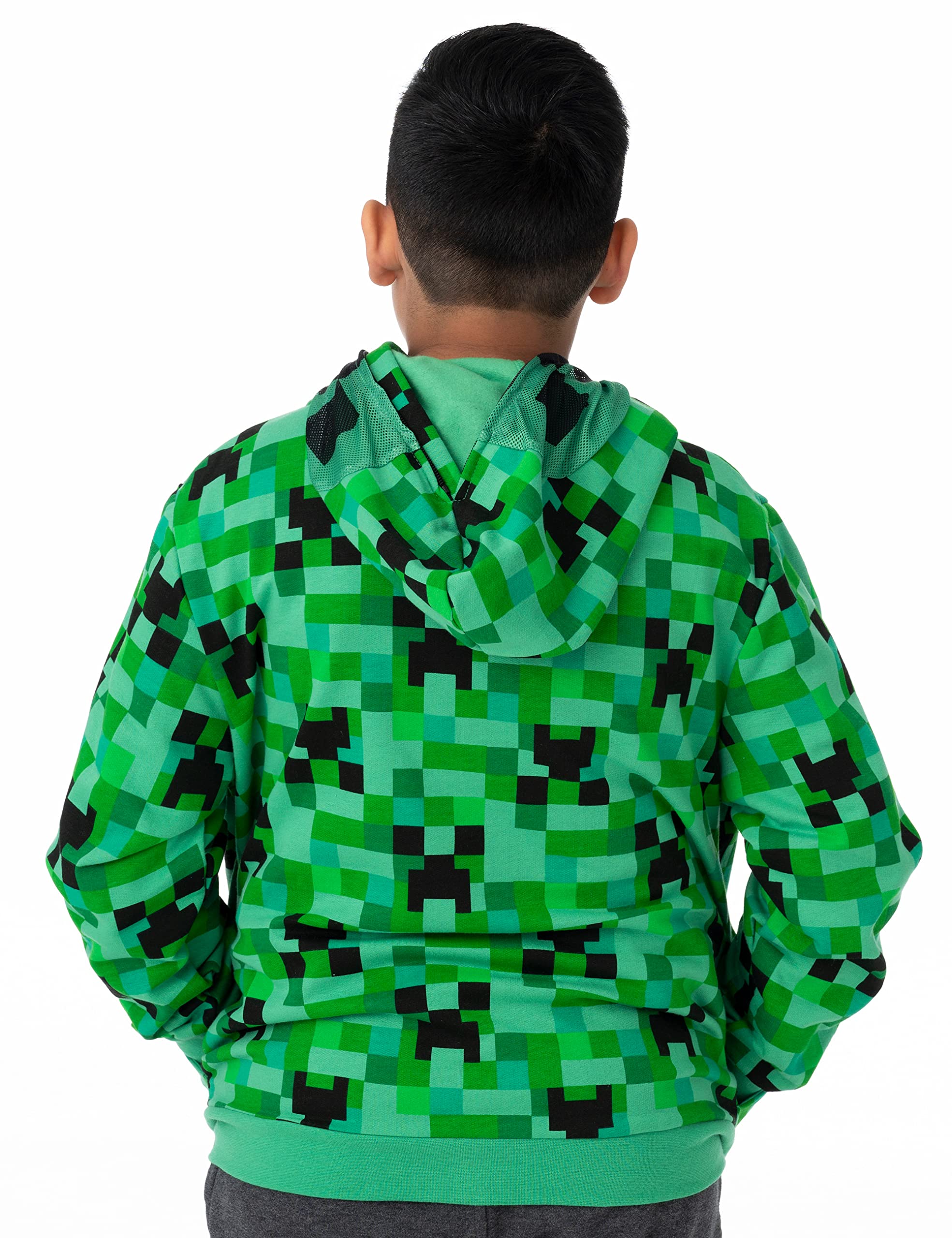 Buy Minecraft Creeper Zip-Up Costume Hoodie with Full Face Mask for ...