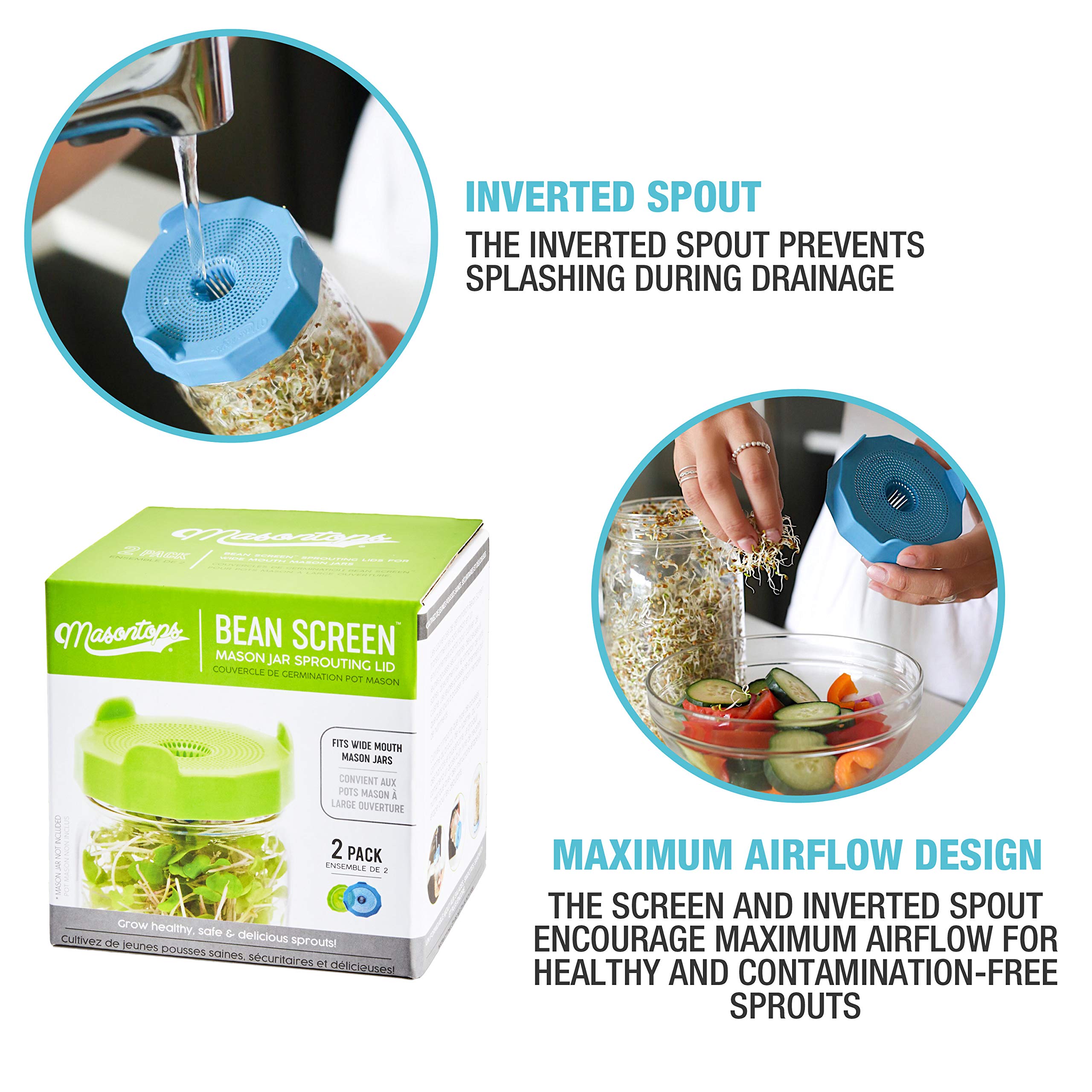 Snapklik.com : Bean Screen Sprouts Growing Kit - Sprouting Lids ...