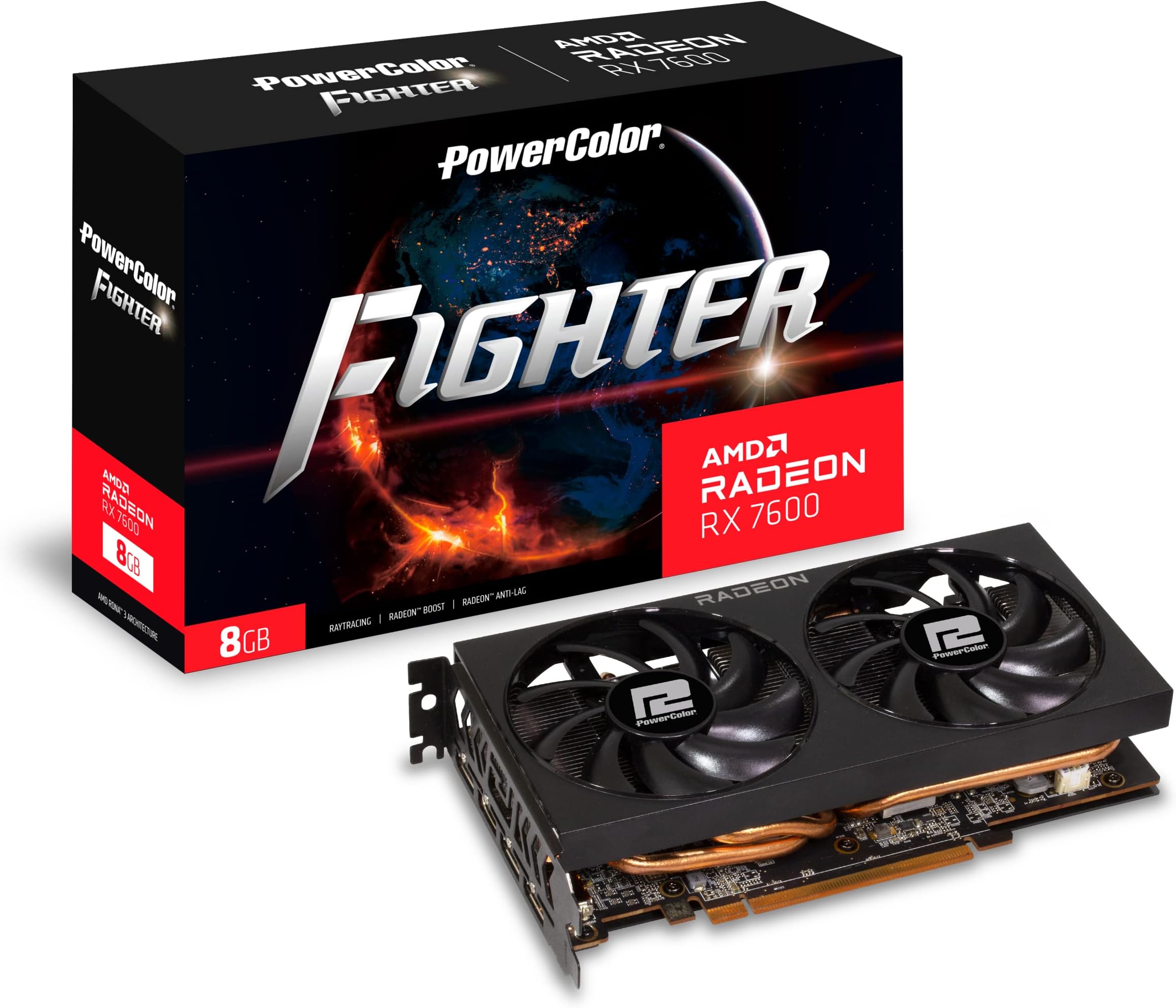 POWERCOLOR Radeon RX 7600 Fighter (8GB GDDR6/PCI Express 4.0/2655MHz/18000MHz) : Amazon.co.uk ...