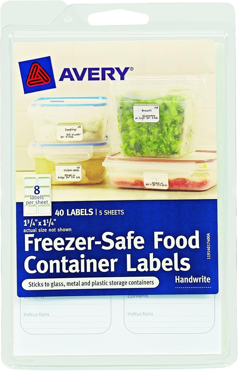 Amazon.com : Avery Freezer-Safe Food Container Labels, 1.25 x 1.75 ...