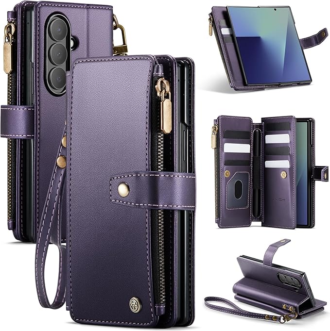 Amazon.com: Vinich for Samsung Galaxy Z Fold 7 Wallet Case with Card ...