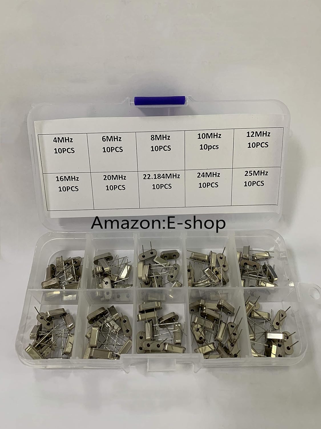 Amazon.com: E-shop 100 Pcs 10 Value DIP Quartz Crystal Oscillator 4M,6M,8M,10M,12M,16M,20M,22 ...