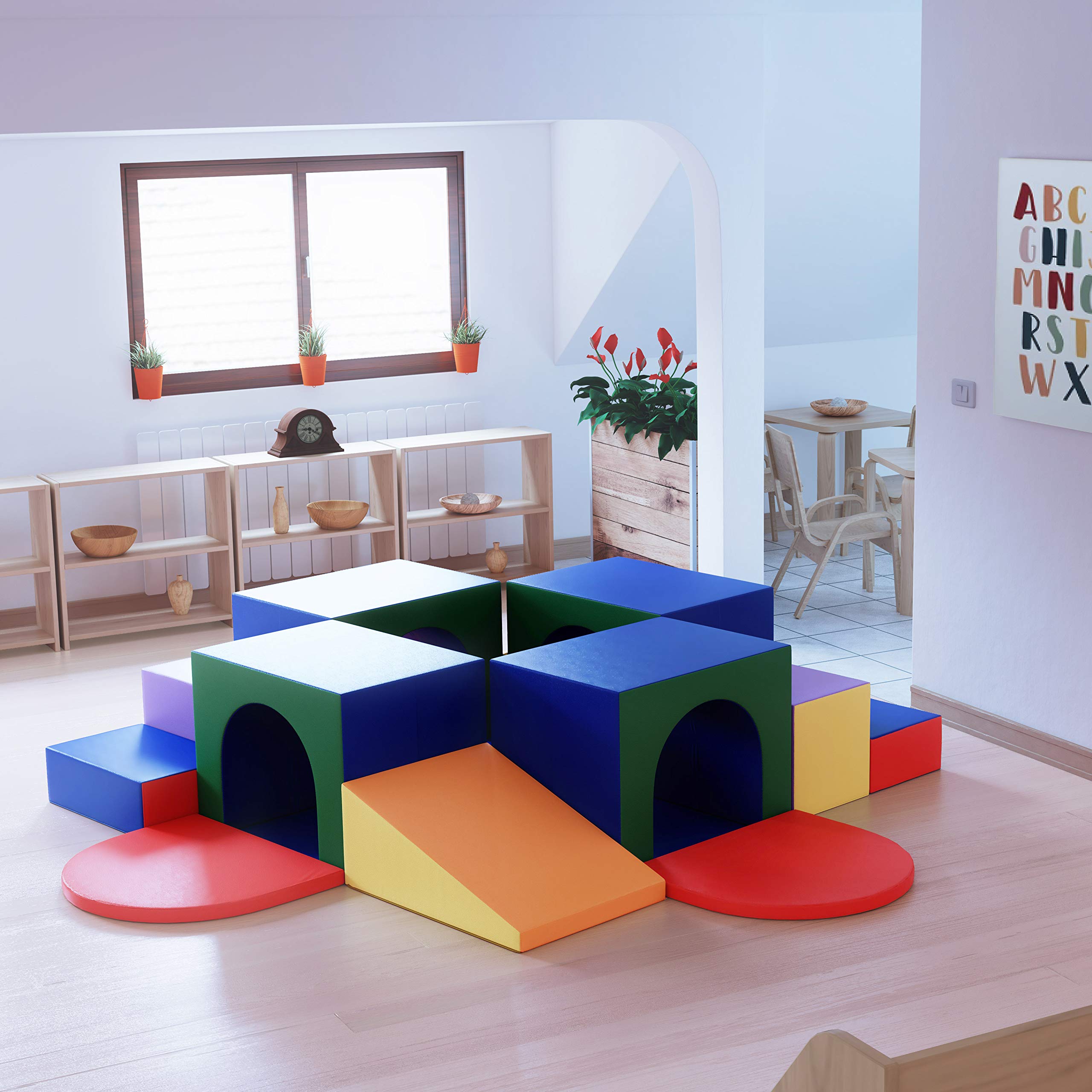 Buy ECR4Kids SoftZone Four Tunnel Maze, Jumbo Foam Climber for Safe ...