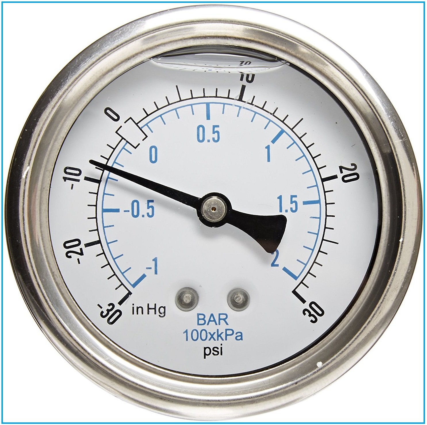 Amazon.com: Liquid Filled Pressure Gauge, 2.5" DIAL Display, Stainless ...