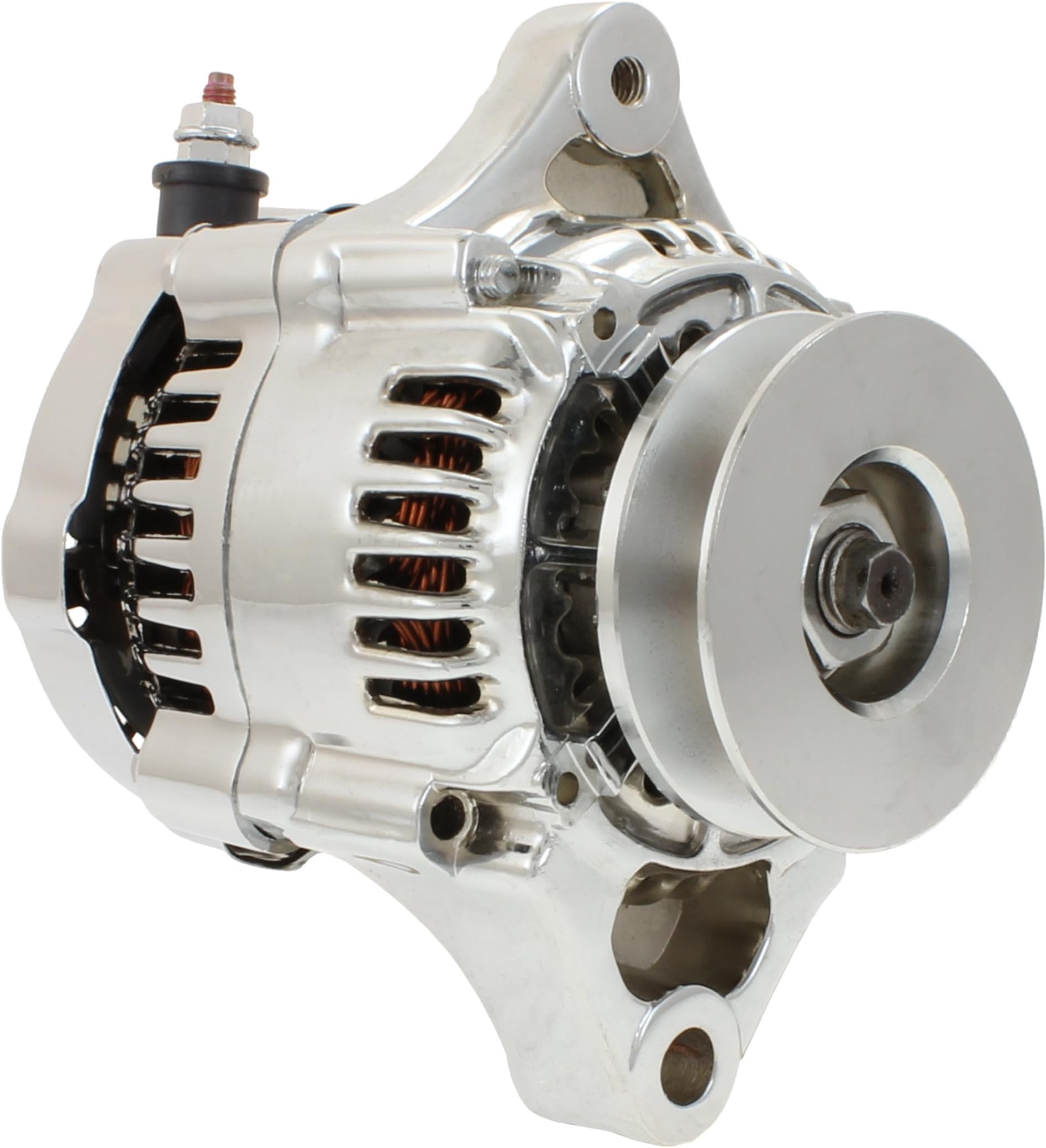 Amazon.com: New Chrome Mini Alternator 1 Wire Self Exciting Compatible ...