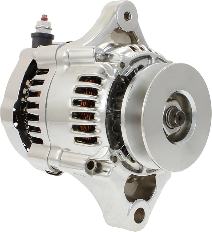 Amazon.com: New Chrome Mini Alternator 1 Wire Self Exciting Compatible ...