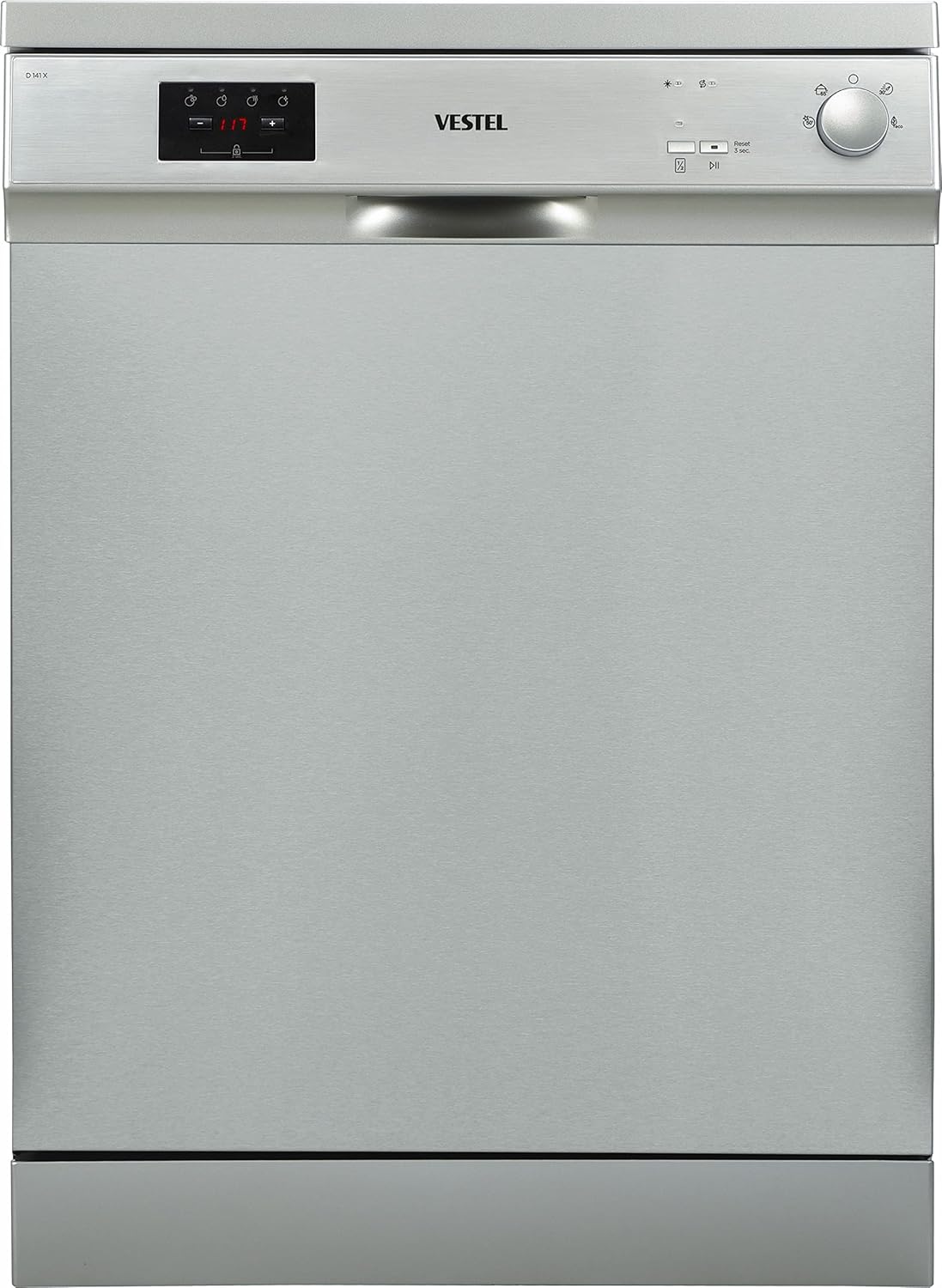 Vestel Freestanding Dishwasher 12 Place Settings 4 Programs Silver ...