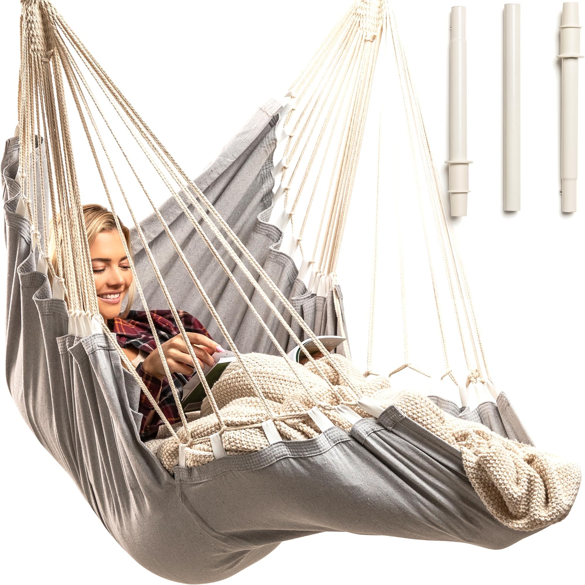Amazon.com: Hammaka Nami Deluxe Hanging Hammock Lounger Chair In Tan ...